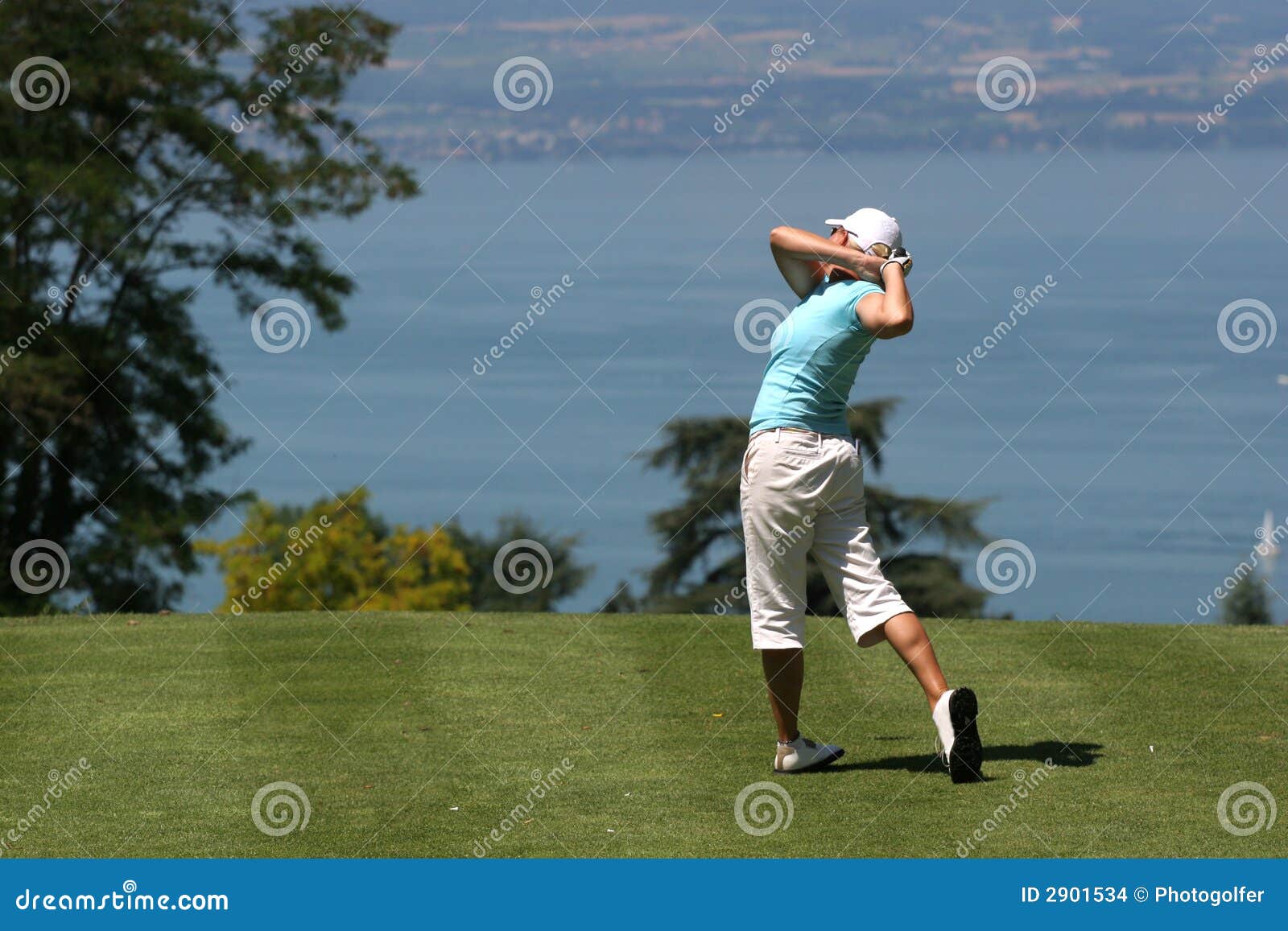 Lady Golf Swing At Leman Lake Picture. Image: 2901534