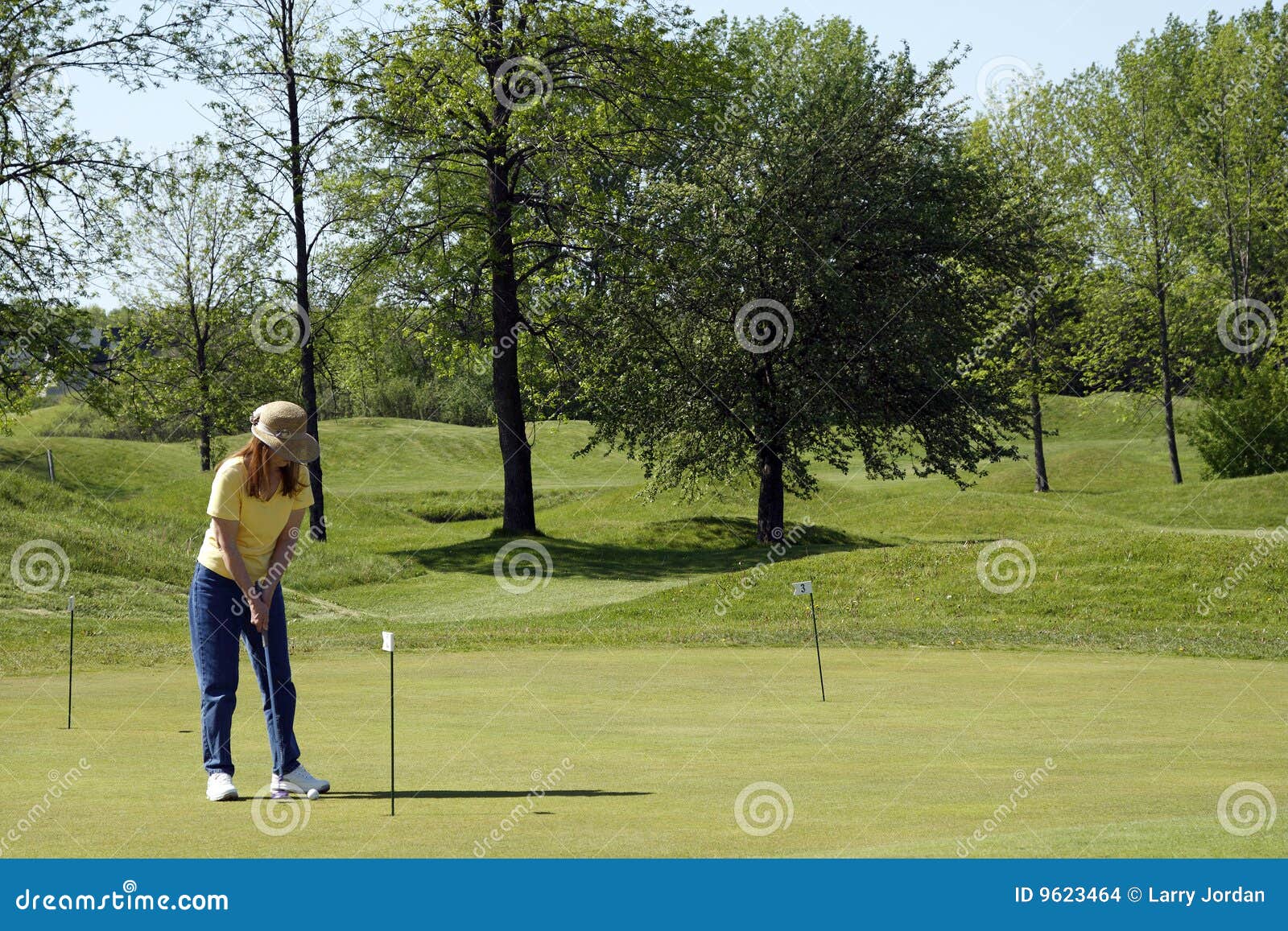 Lady Golfer on Practice Green Stock Photo - Image of leisure ...