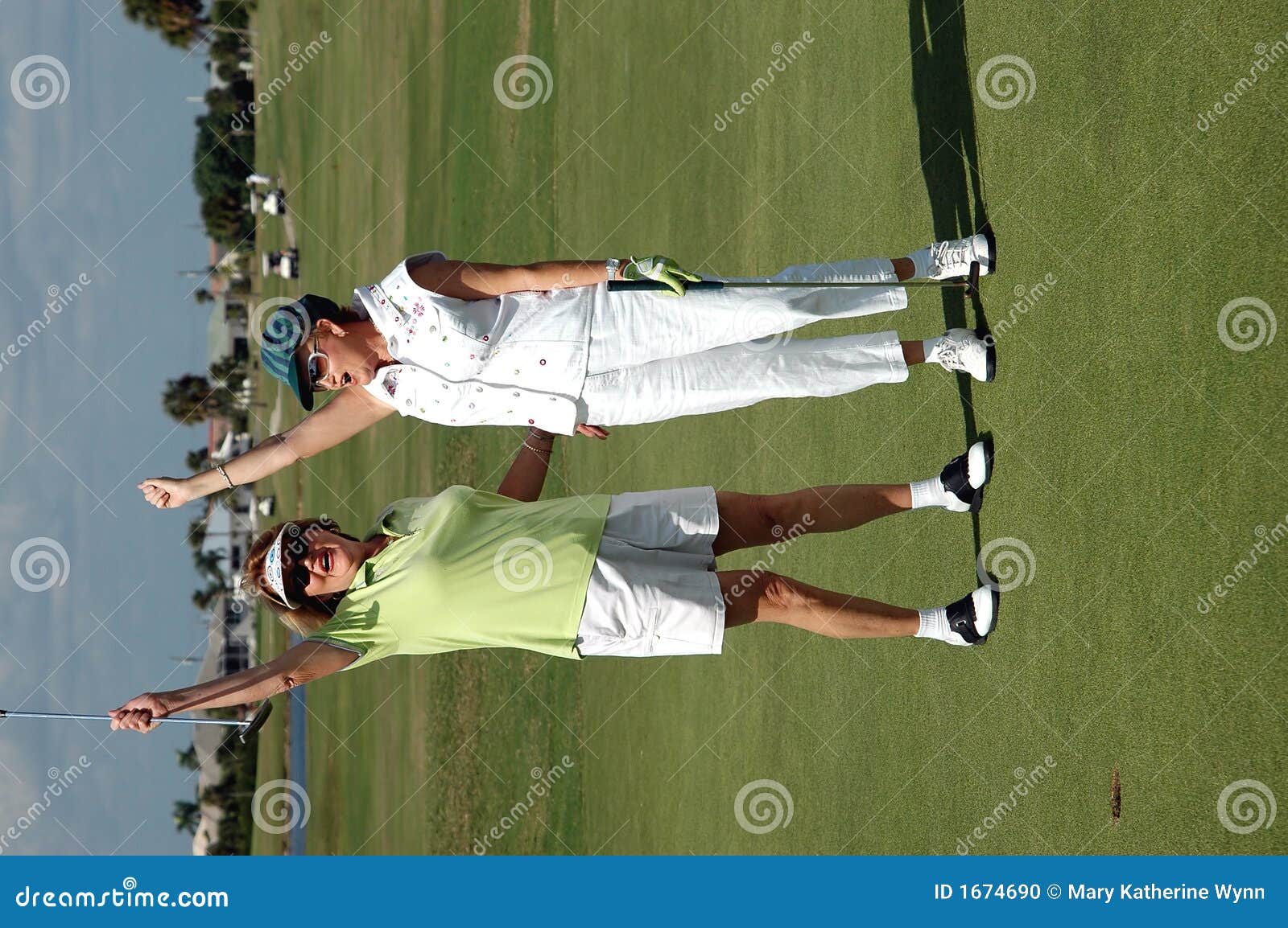 Lady Golfers victory stock photo. Image of golfing, compete - 1674690