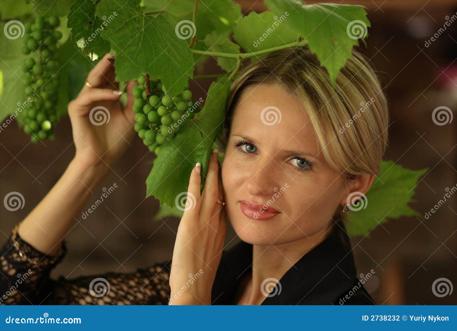 Lady & grapes stock photo. Image of glamour, face - 2738232