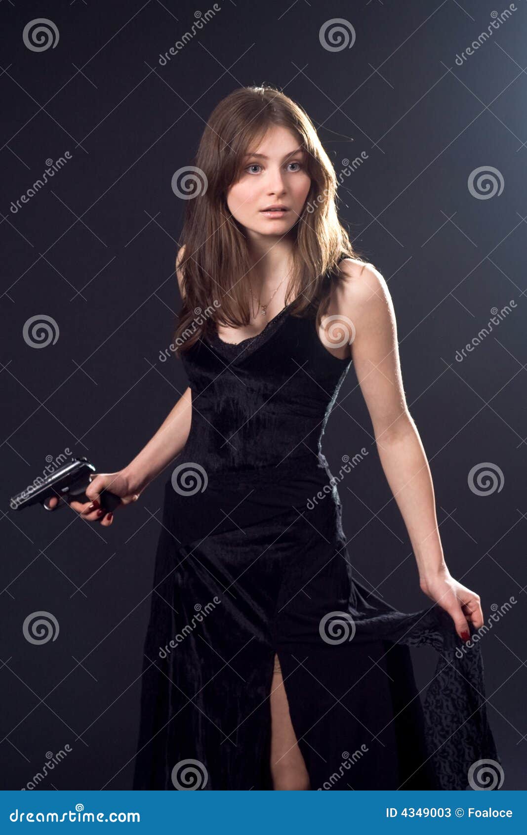 Lady And Gun Picture. Image: 4349003