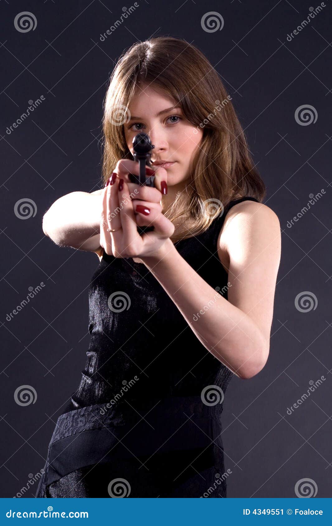 Lady and gun stock image. Image of beautiful, human, weapon - 4349551