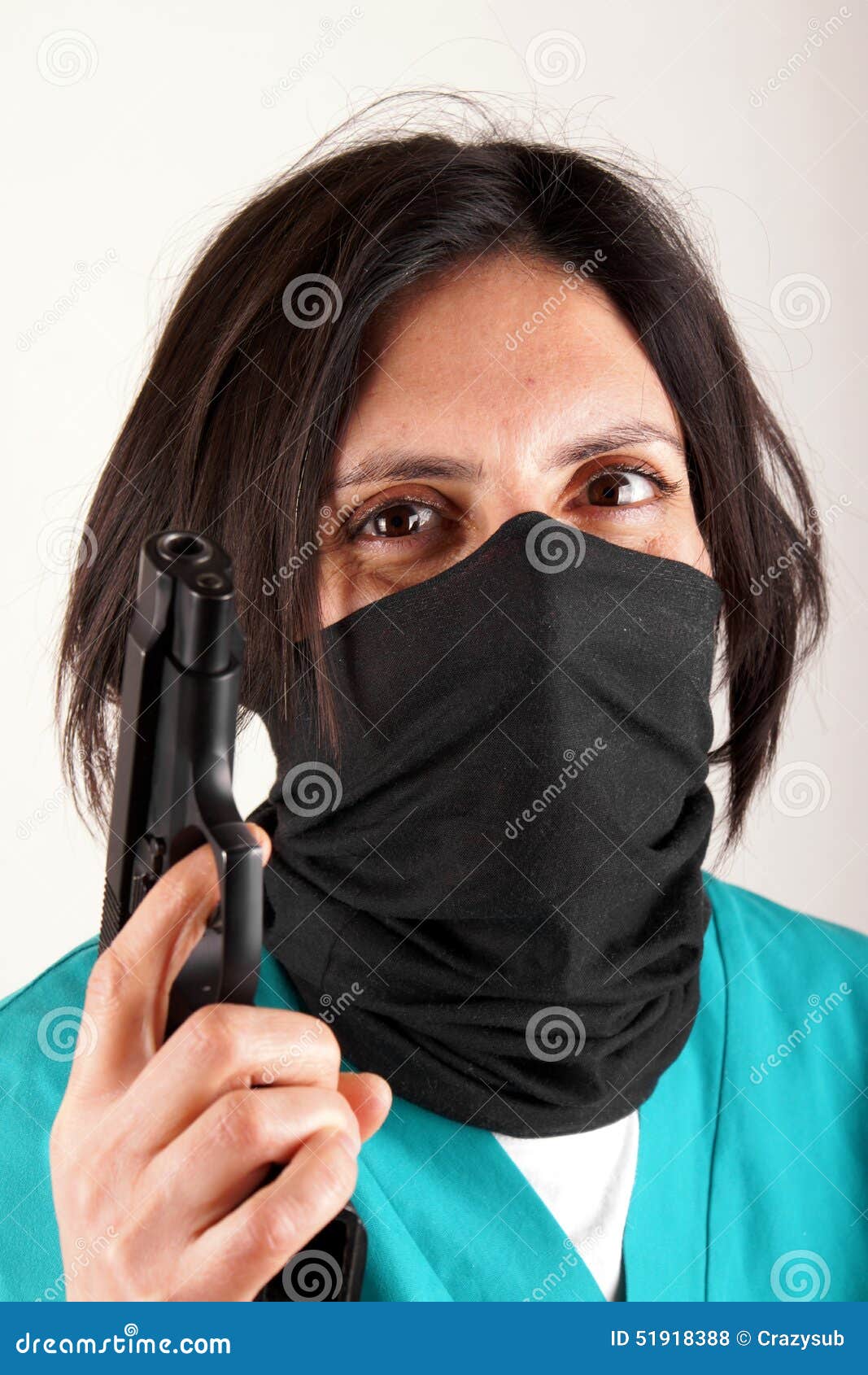 Lady with gun stock photo. Image of beautiful, girl, pistol - 51918388