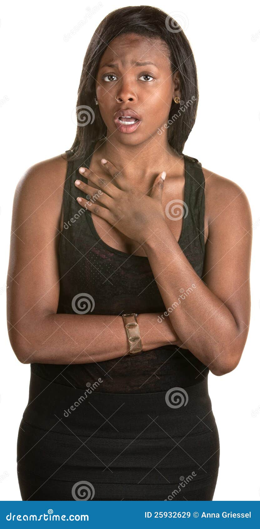 Lady with Hand on Chest stock image. Image of background - 25932629