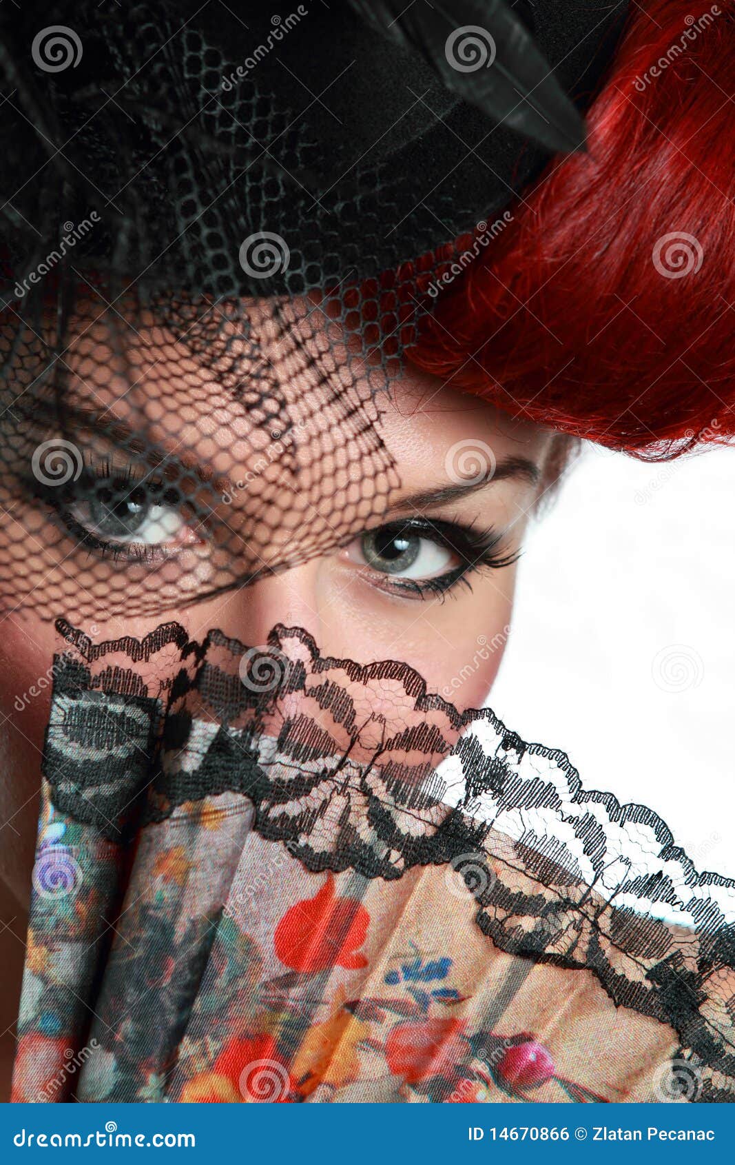 Lady with hand fan stock photo. Image of glamor, adult - 14670866