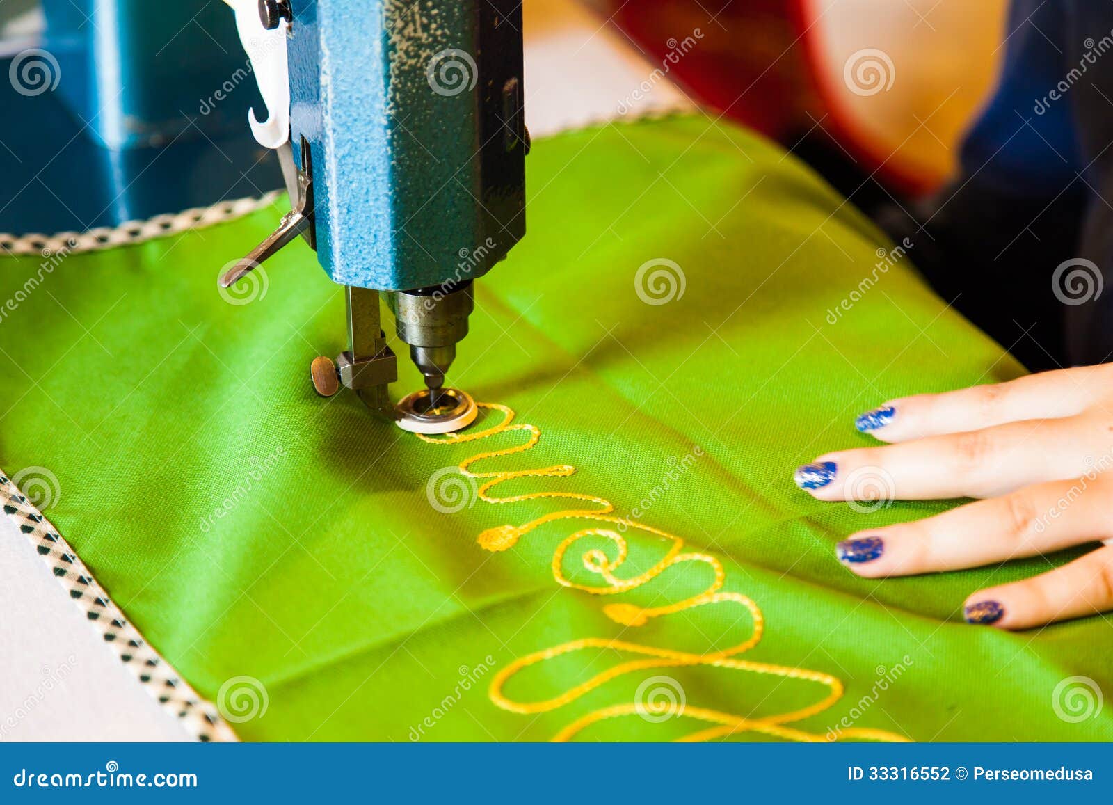 Lady hand at sewing stock photo. Image of fashion, work - 33316552