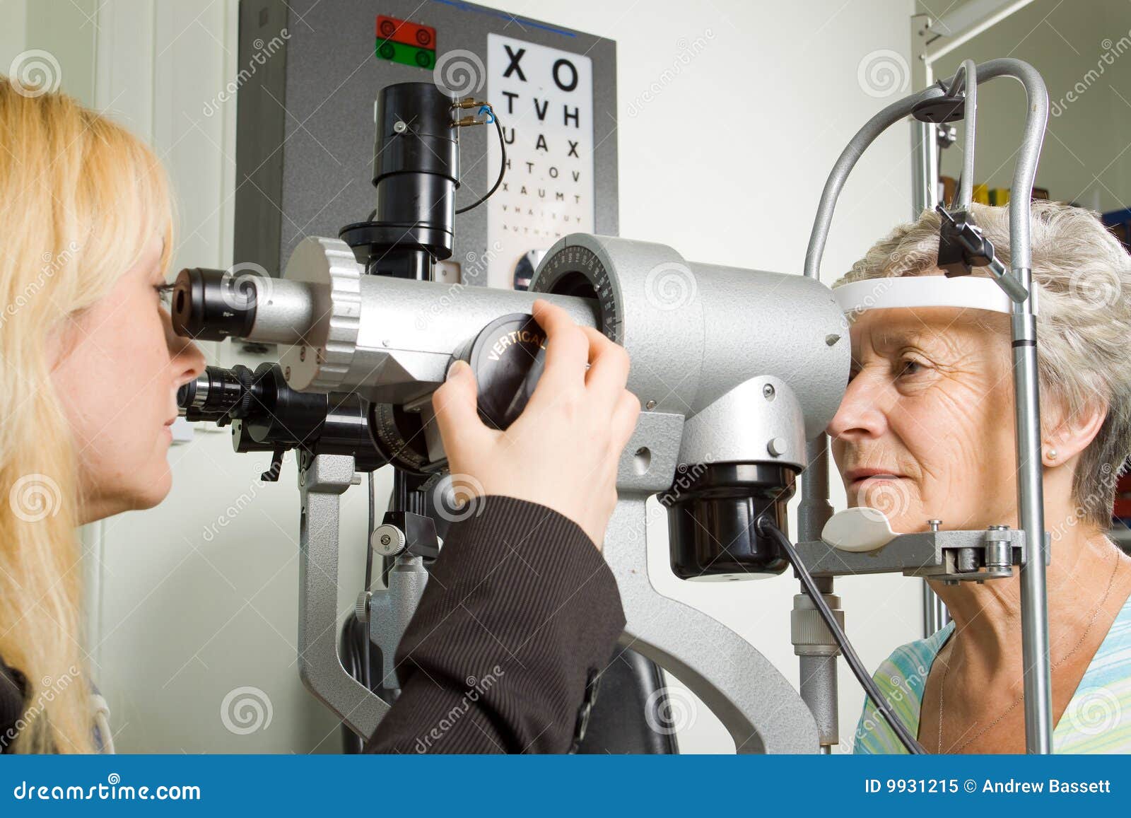 Lady Having Eye Test Examination Stock Image - Image of giving ...