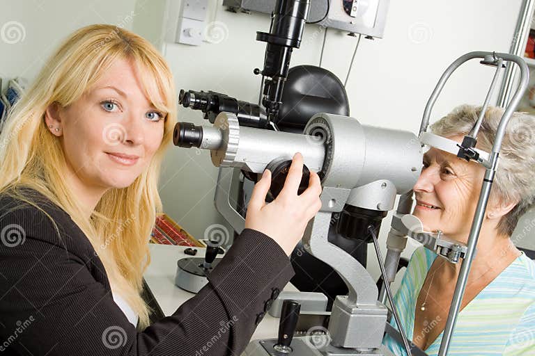 Lady Having Eye Test Examination Stock Photo - Image of optical, female ...