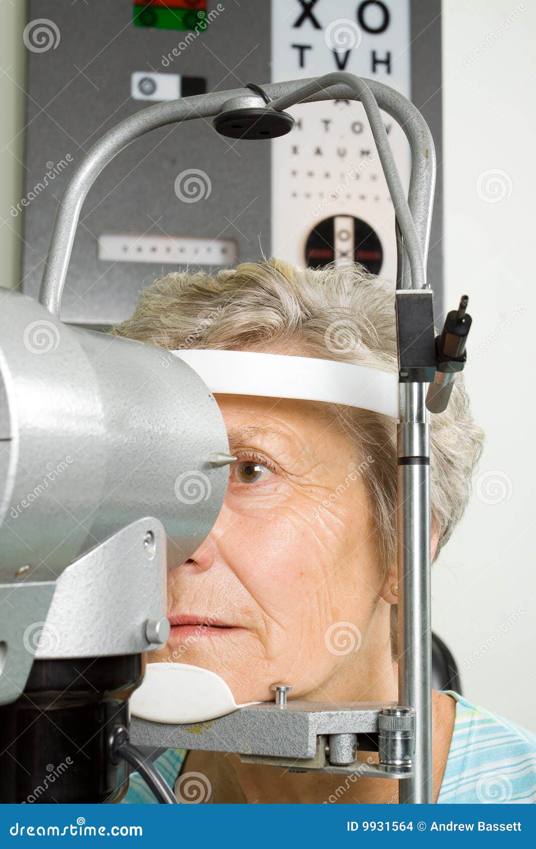 Lady Having Eye Test Examination Stock Photo - Image of optometrist ...