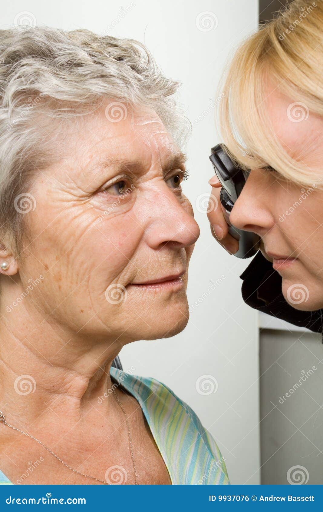 Lady Having Eye Test Examination Stock Photo - Image of giving, clinic ...