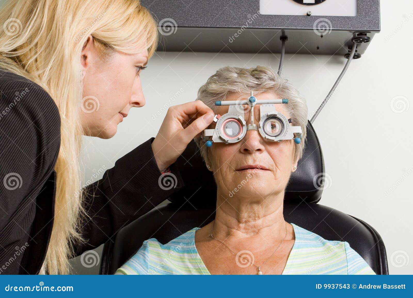 Lady Having Eye Test Examination Stock Image - Image of optical ...