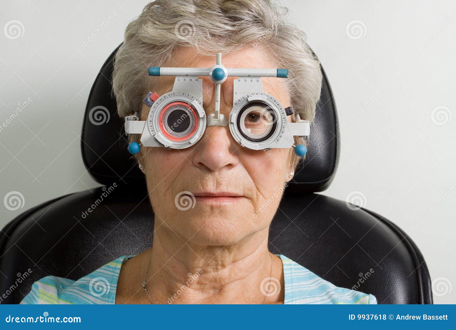 Lady Having Eye Test Examination Stock Photo - Image of optician ...
