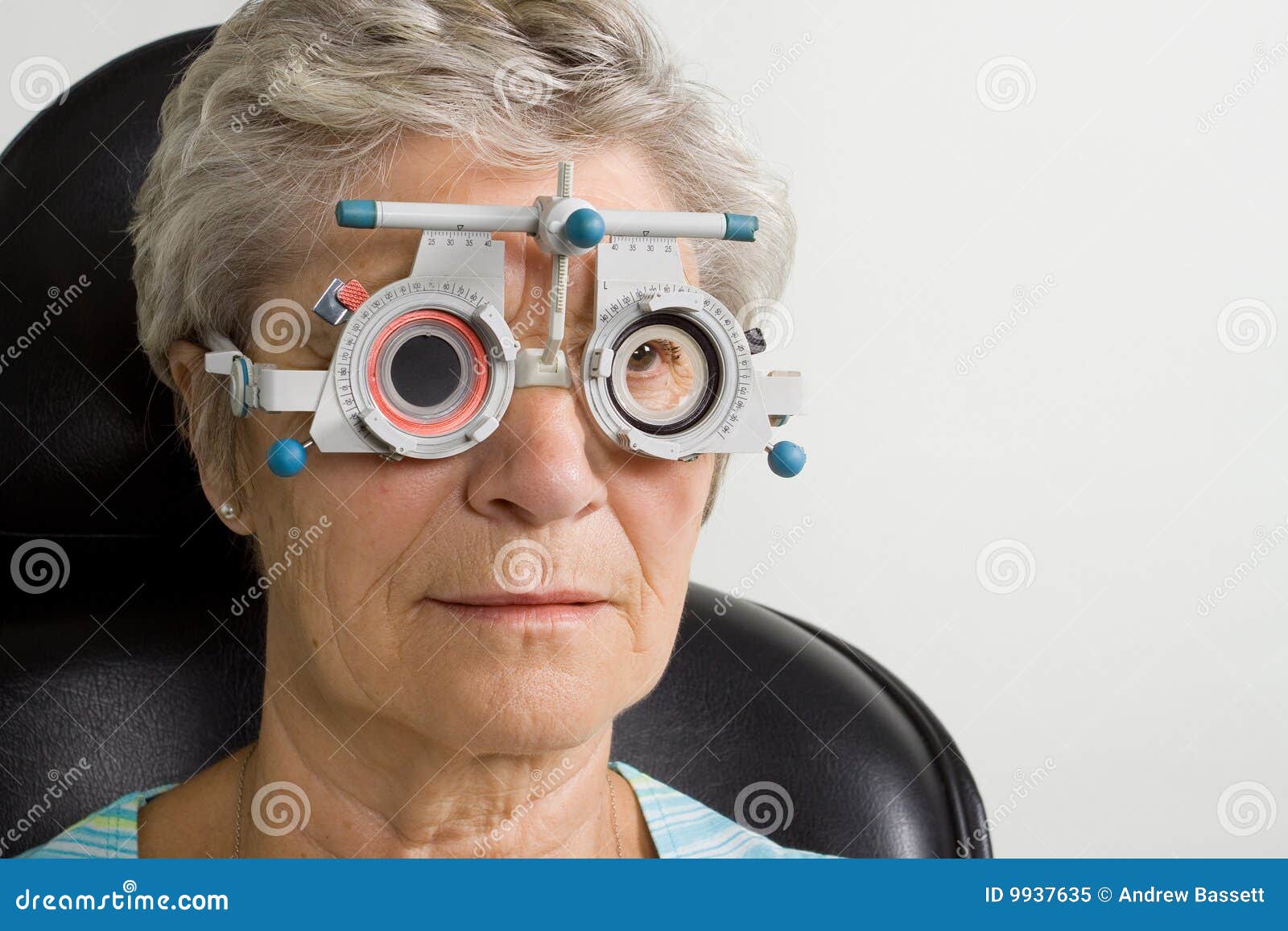 Lady Having Eye Test Examination Stock Image - Image of aged, optic ...