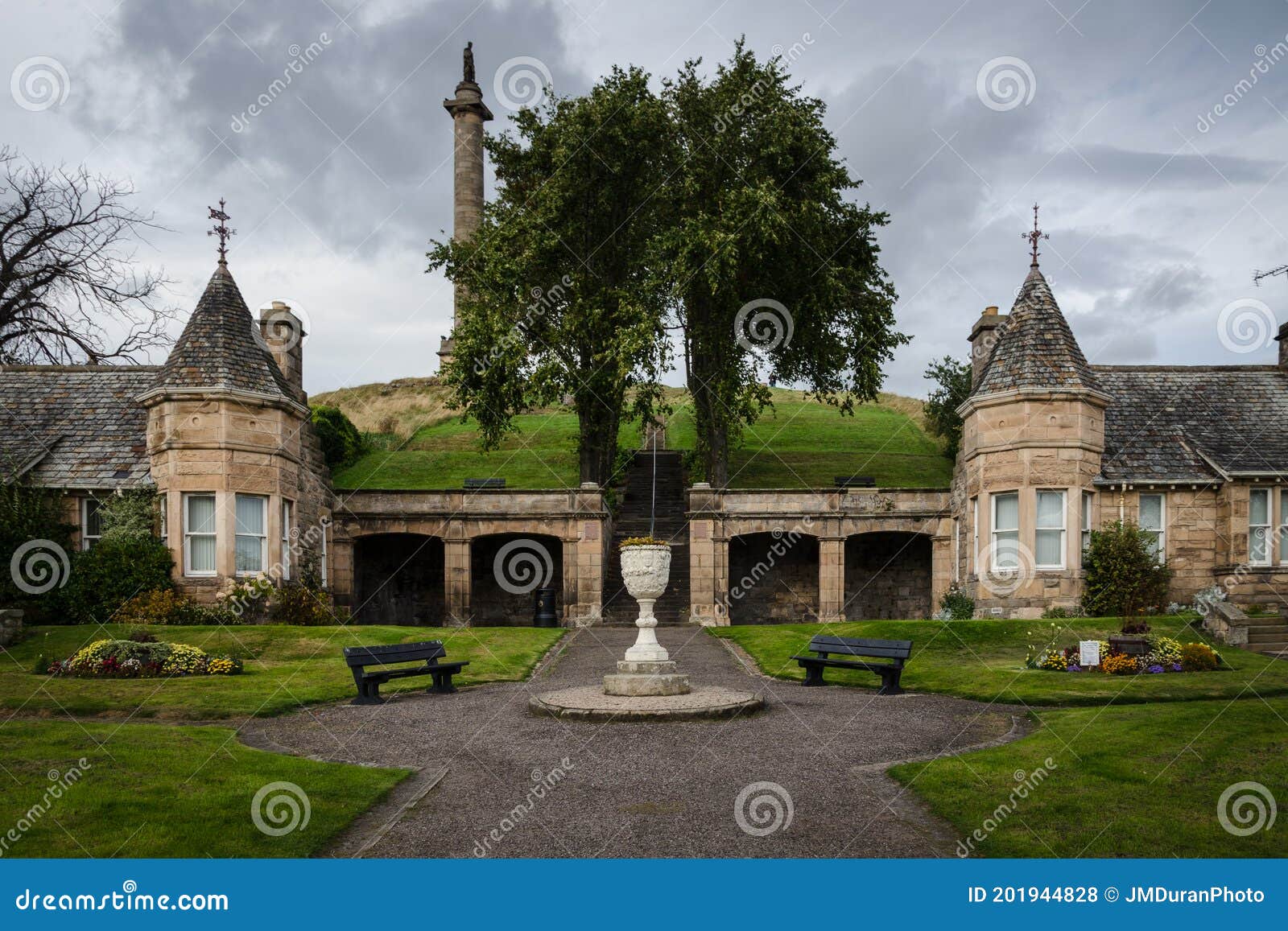 Lady Hill Castle in Elgin on a Cloudy Day, Scotland Stock Photo - Image ...
