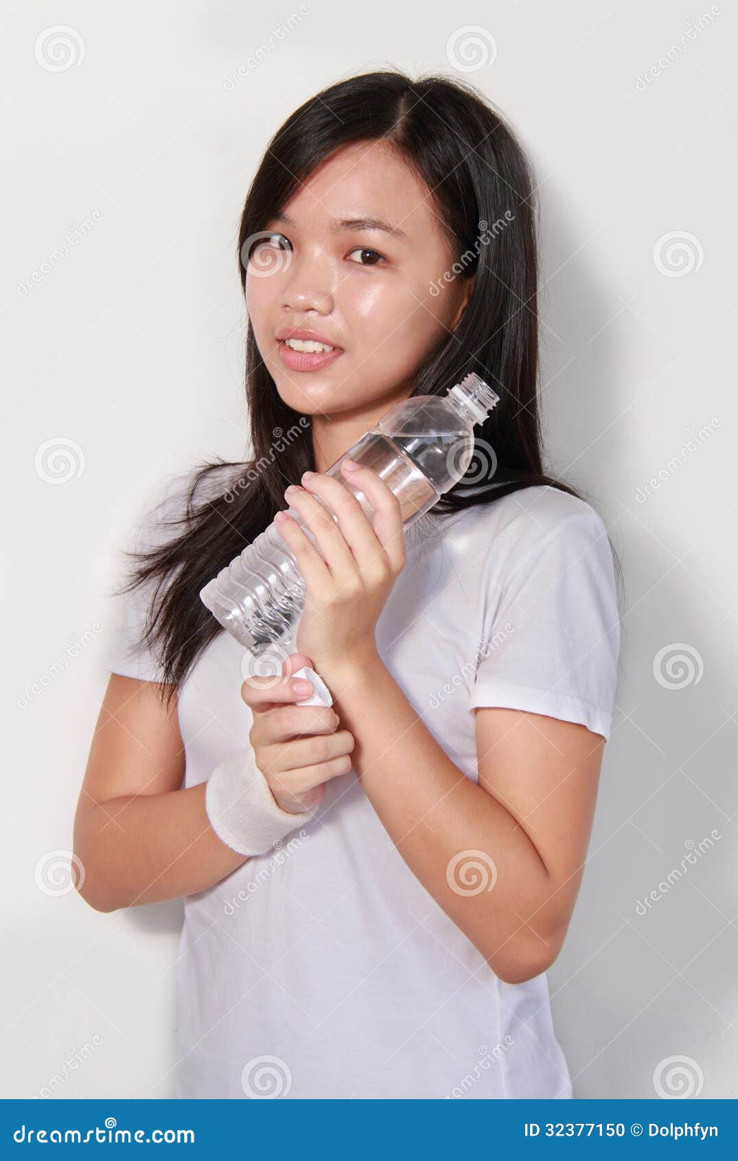 Lady Holding Bottle of Water Stock Photo - Image of mineral, young ...