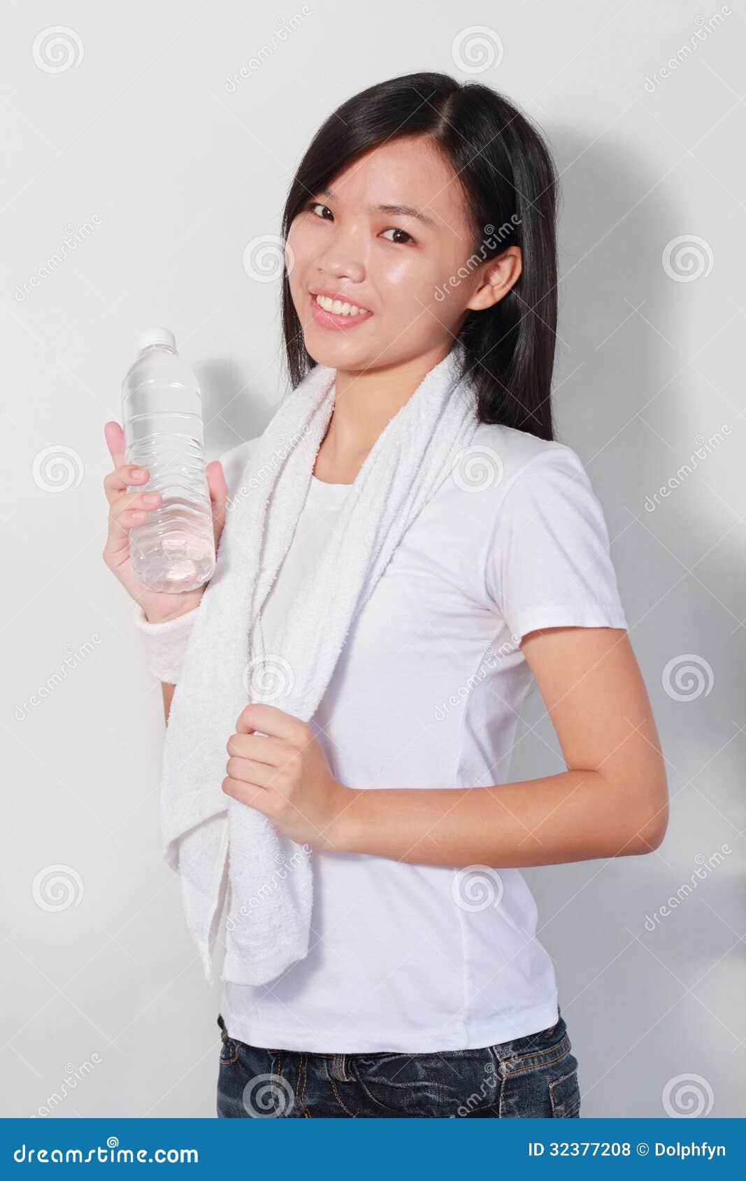 Lady Holding Bottle of Water Stock Photo - Image of chinese, lifestyle ...