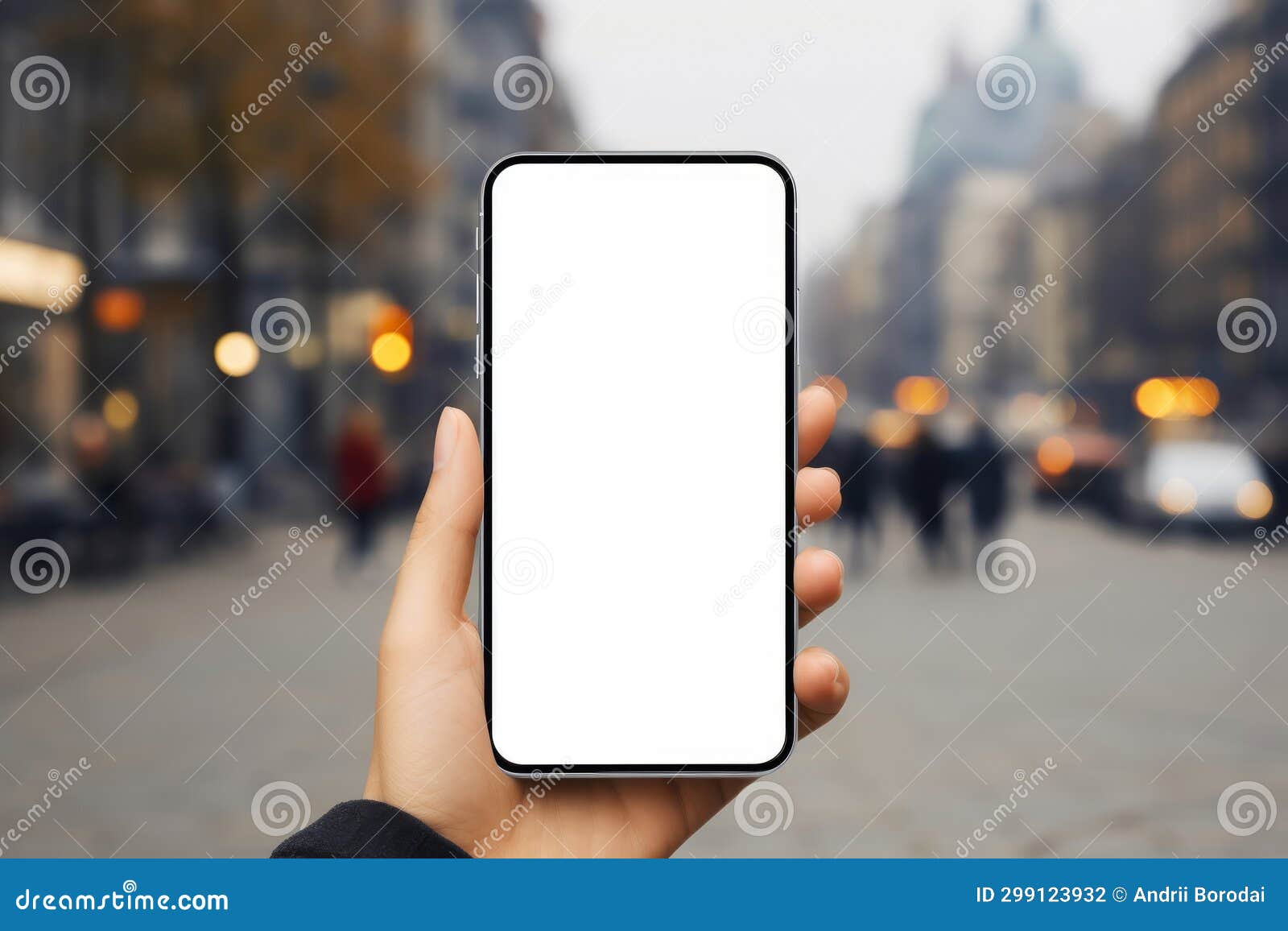 Lady Holding Empty Phone for Display. Stock Illustration - Illustration ...
