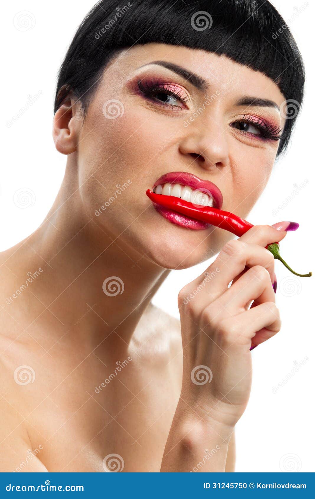 Lady Holding Red Chilli Peppers Stock Photo - Image of light, pepper ...