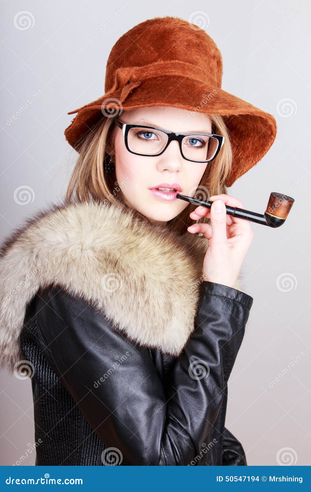 Lady Holding a Smoking Pipe Stock Photo - Image of adult, beauty: 50547194