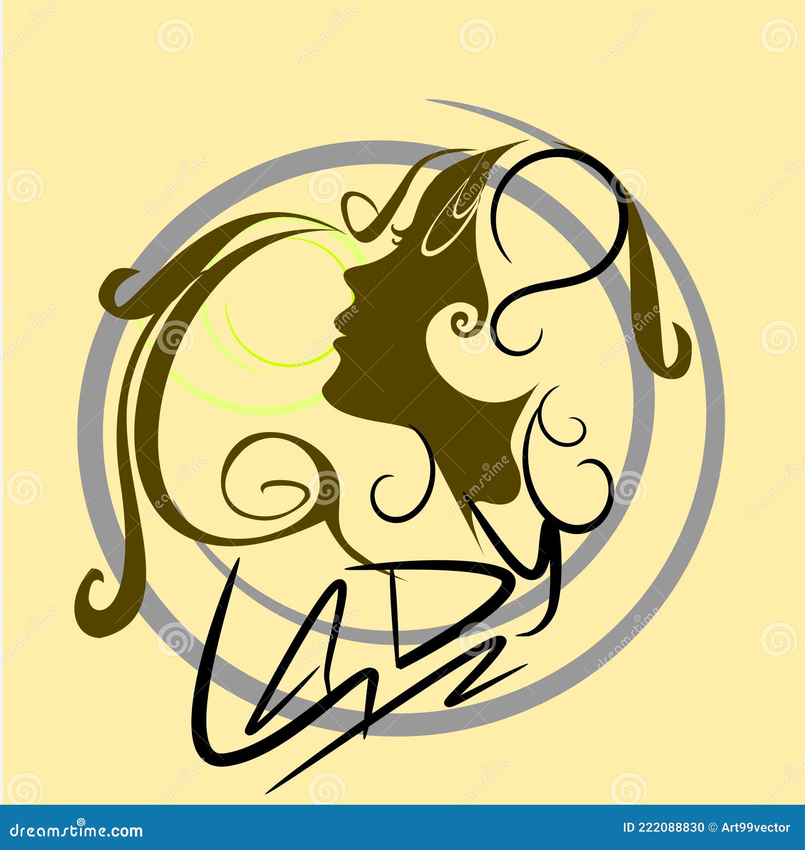 Lady Icons Line Design Symbol Cycle Stock Illustration - Illustration ...