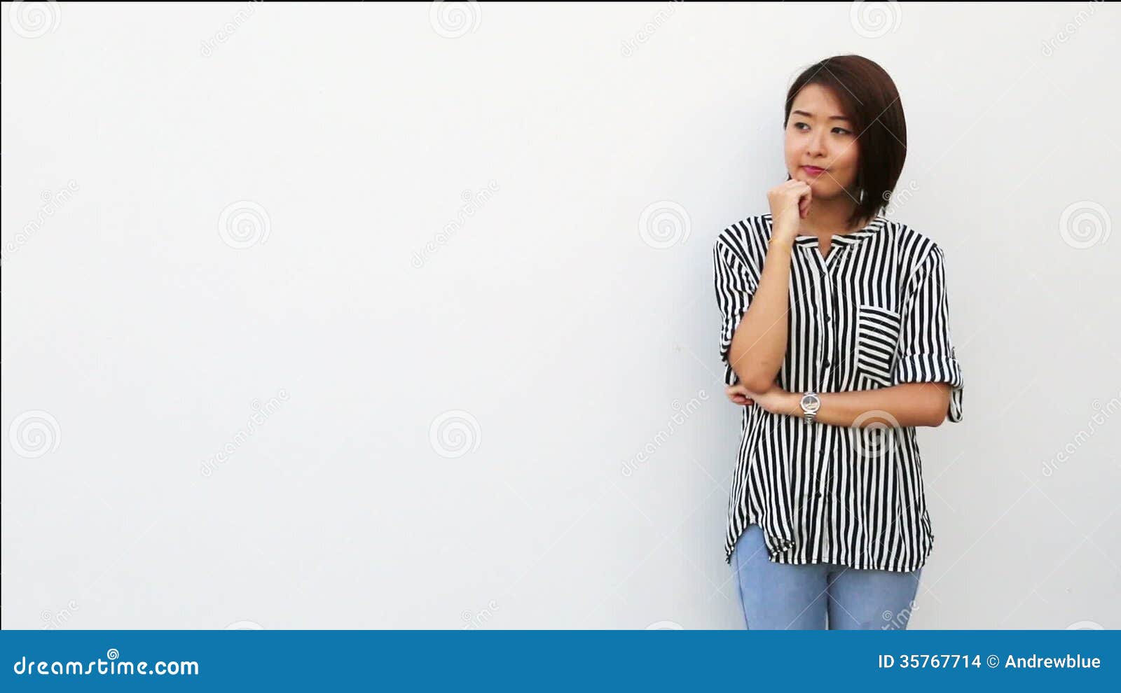 Lady with idea stock video. Video of happiness, japanese - 35767714