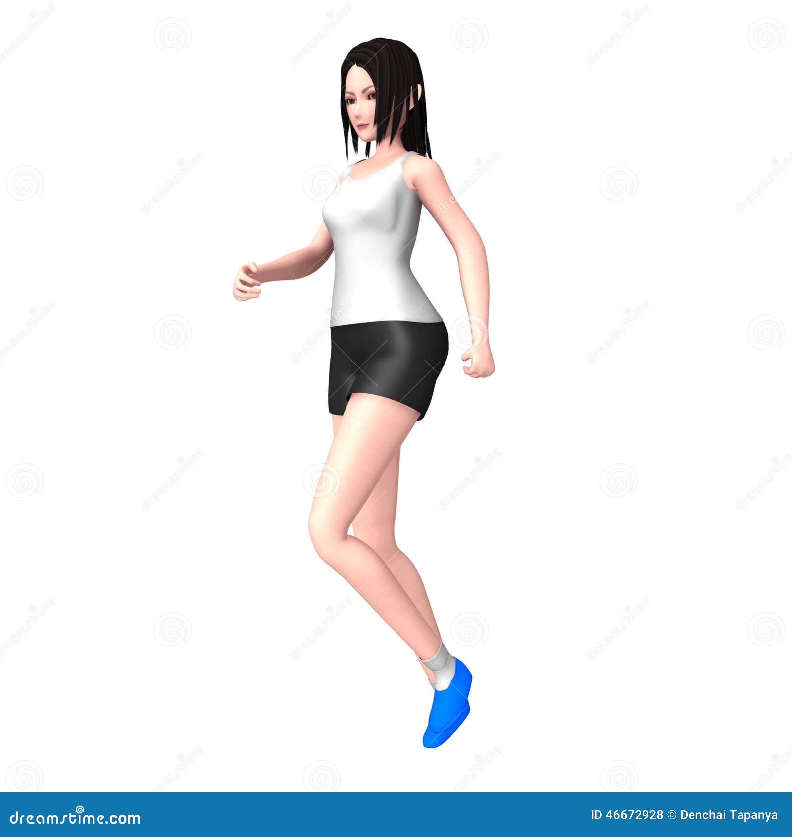 Lady Jogging stock illustration. Illustration of drinking - 46672928