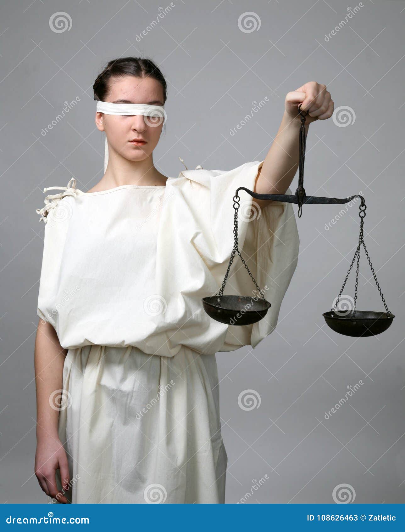 Lady Justice At The Roemer In Frankfurt Am Main Symbolizes Justice With ...