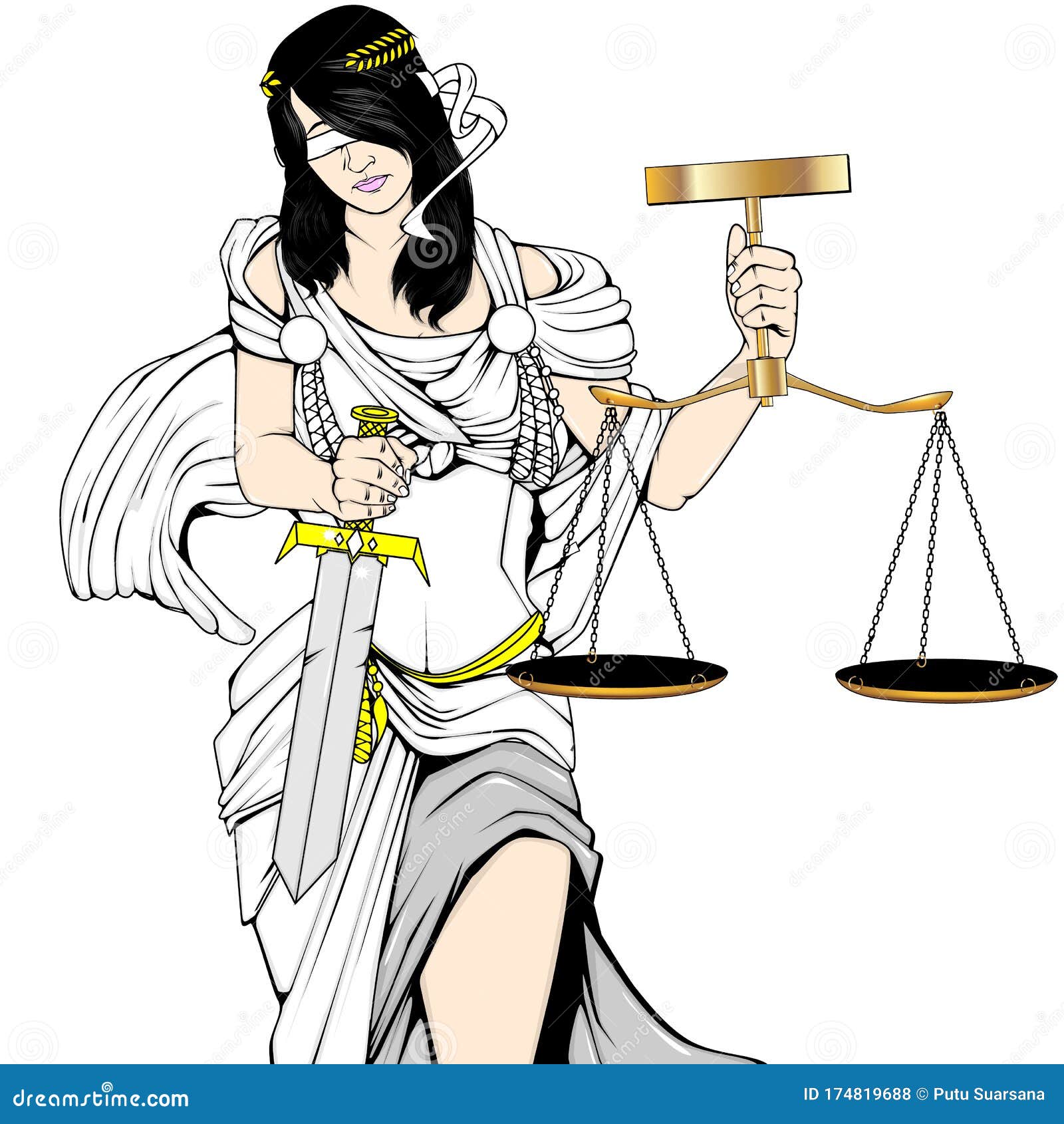 Lady Justice Illuatration Judicary Stock Illustration - Illustration of ...