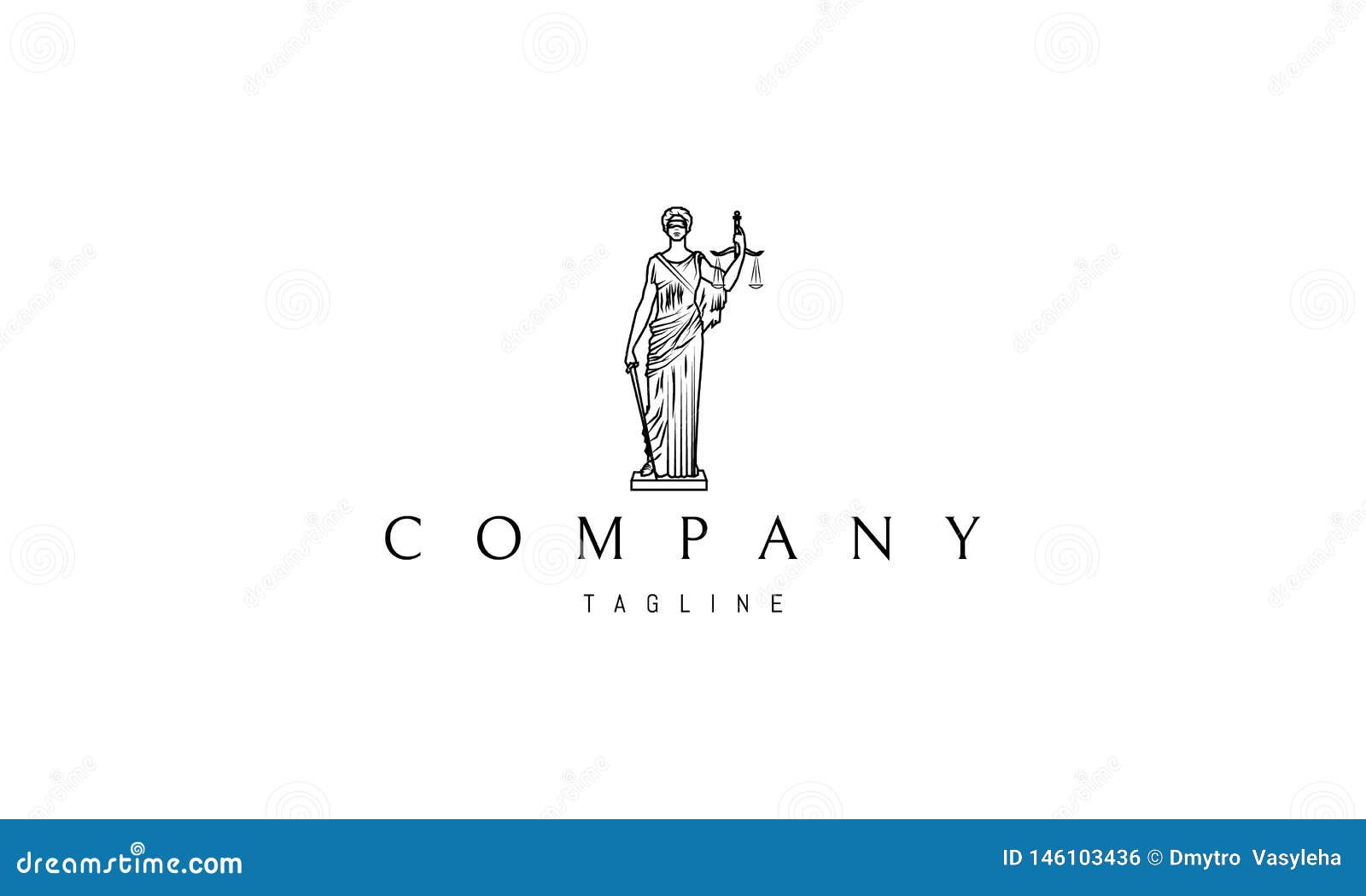 Lady Justice Statue Black Vector Logo 4 Design Stock Vector ...