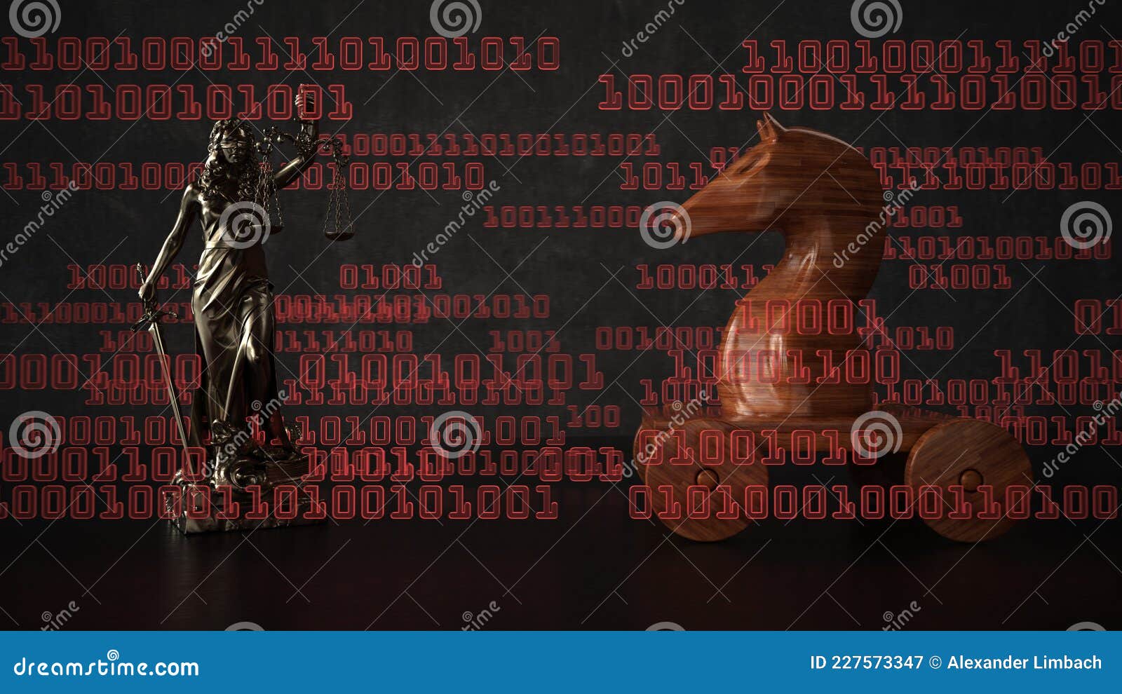Lady Justice Statue Hacking Attack Stock Illustration - Illustration of ...
