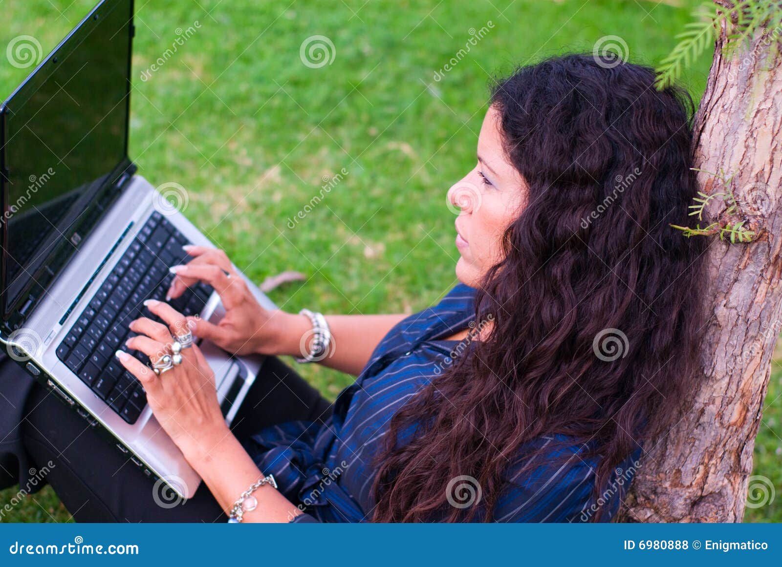 Lady with laptop stock photo. Image of laptop, working - 6980888