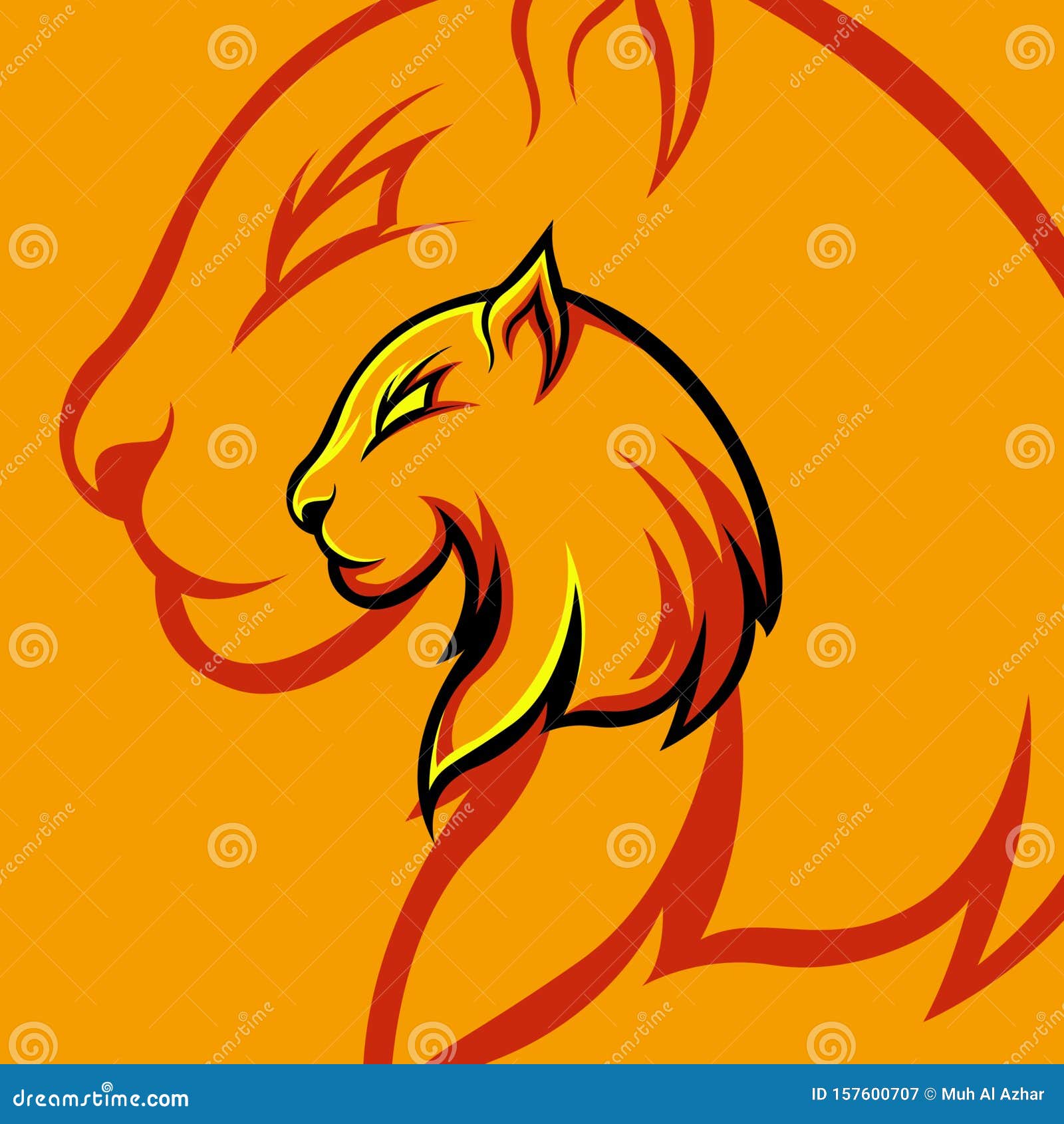 Lady Lion stock vector. Illustration of vector, feminine - 157600707