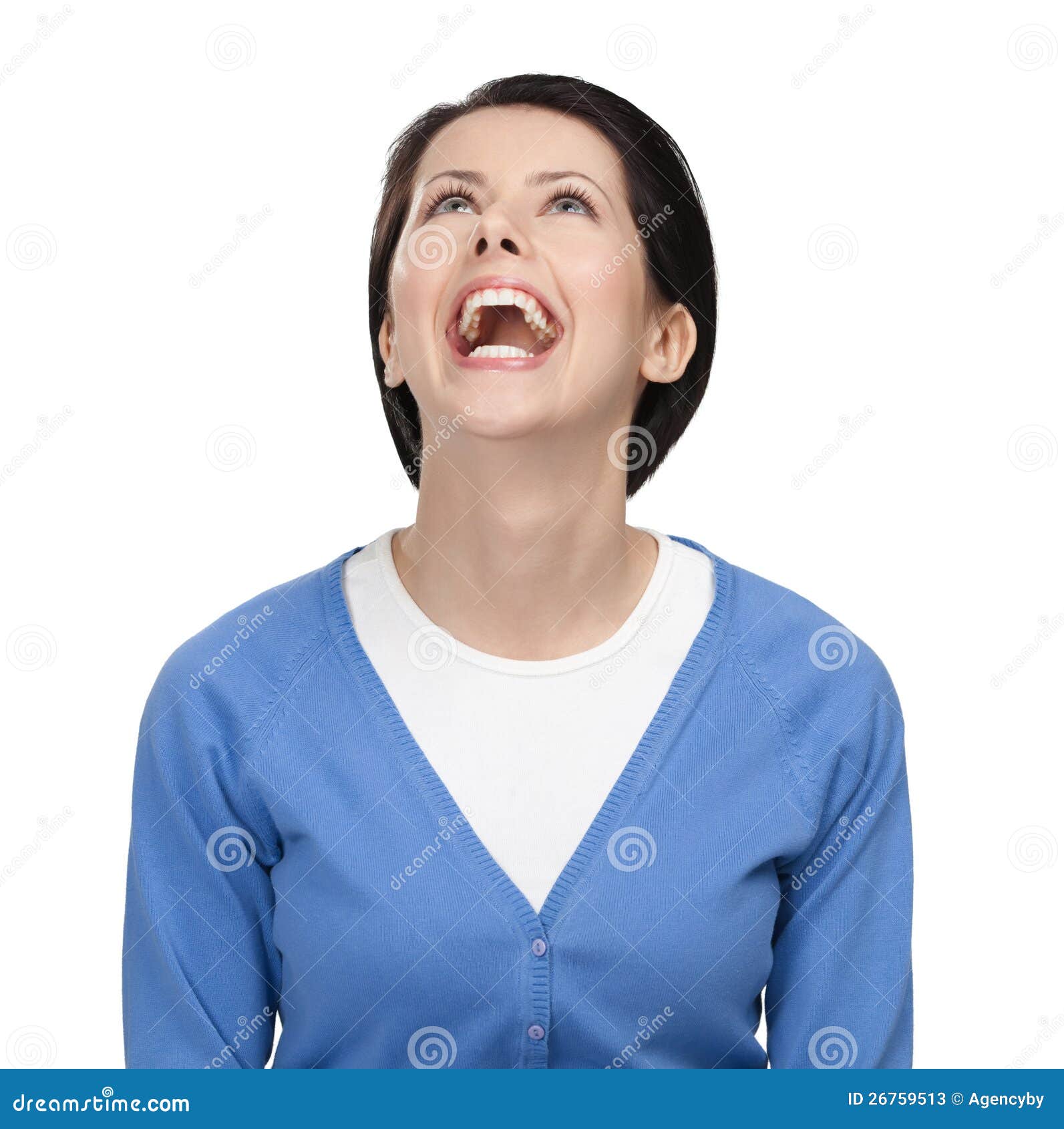 Lady looking up stock image. Image of color, pleasure - 26759513