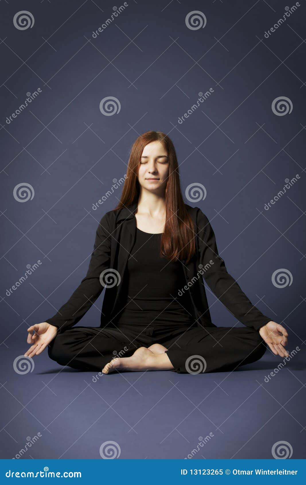Lady In Lotus Posture (Padmasana) Royalty-Free Stock Photography ...