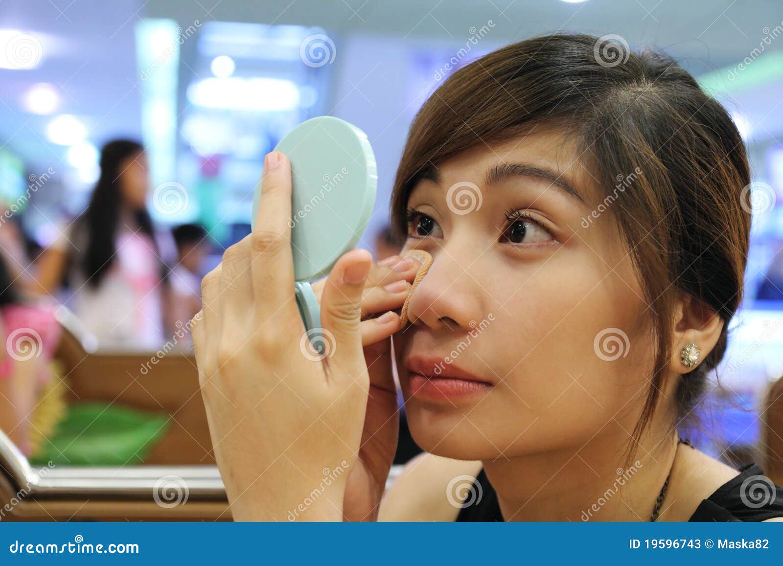 Lady and Make up stock image. Image of asian, mirror - 19596743