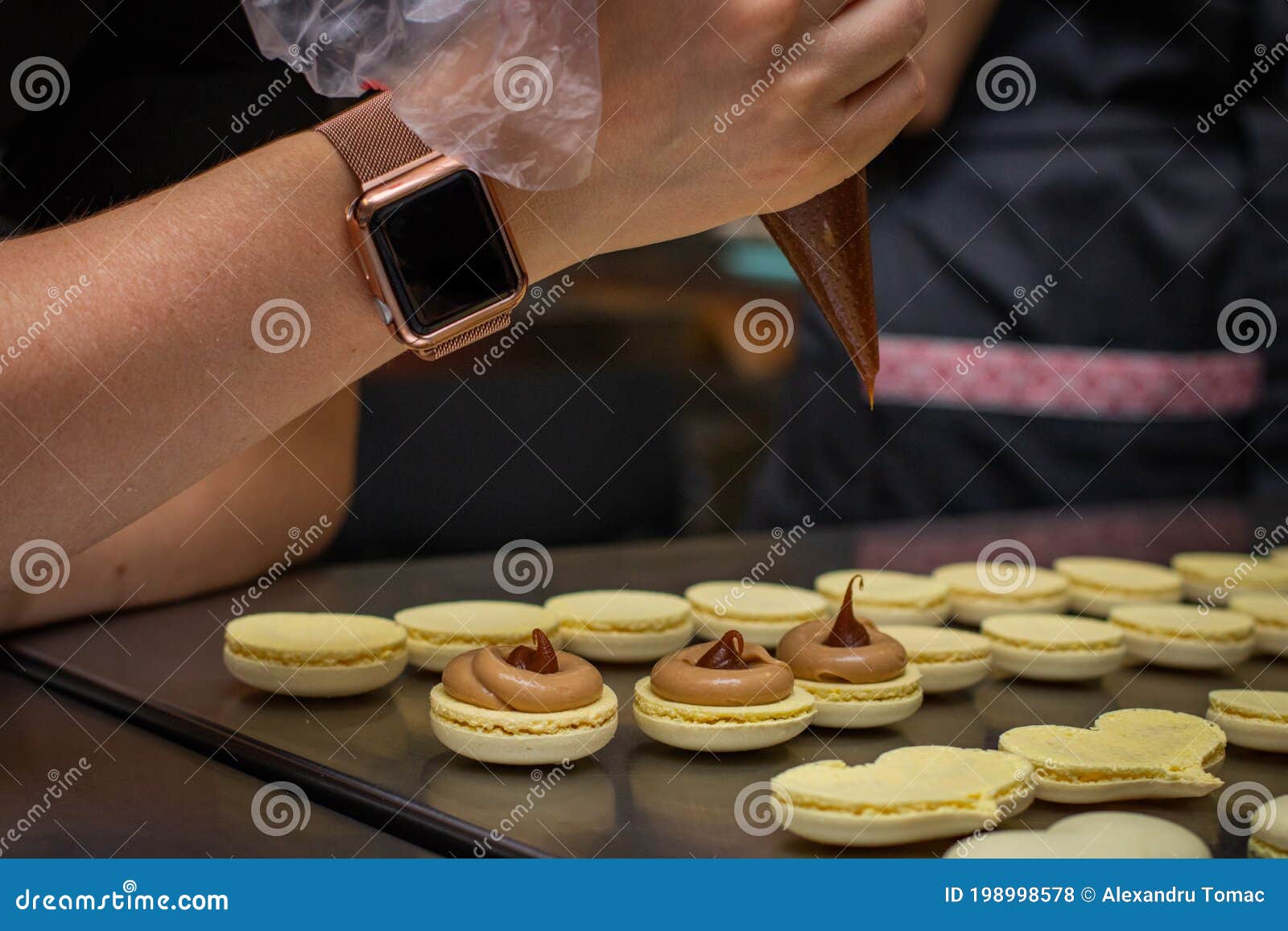 The Process of Preparing Macarons Stock Photo - Image of table, eating ...