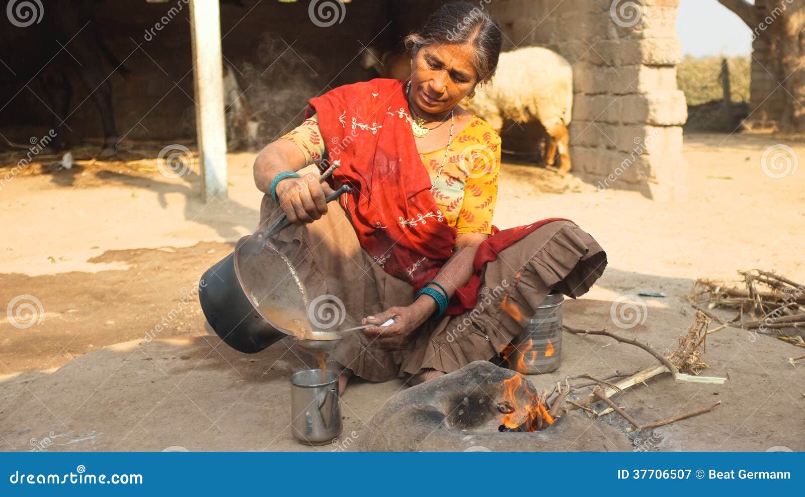 Lady making Indian Chai editorial photography. Image of laughter - 37706507