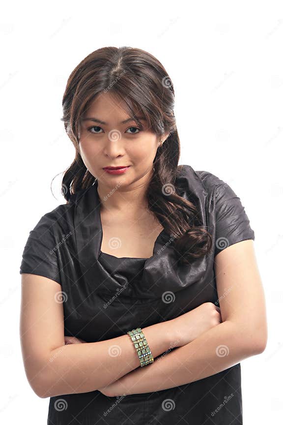 Lady with a mean smile stock image. Image of elegant, charm - 5540575