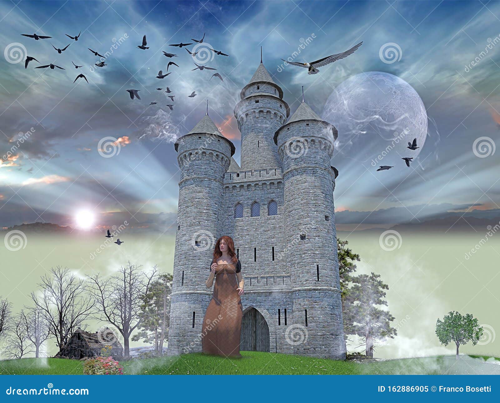 Lady In Medieval Costume Royalty-Free Stock Image | CartoonDealer.com ...