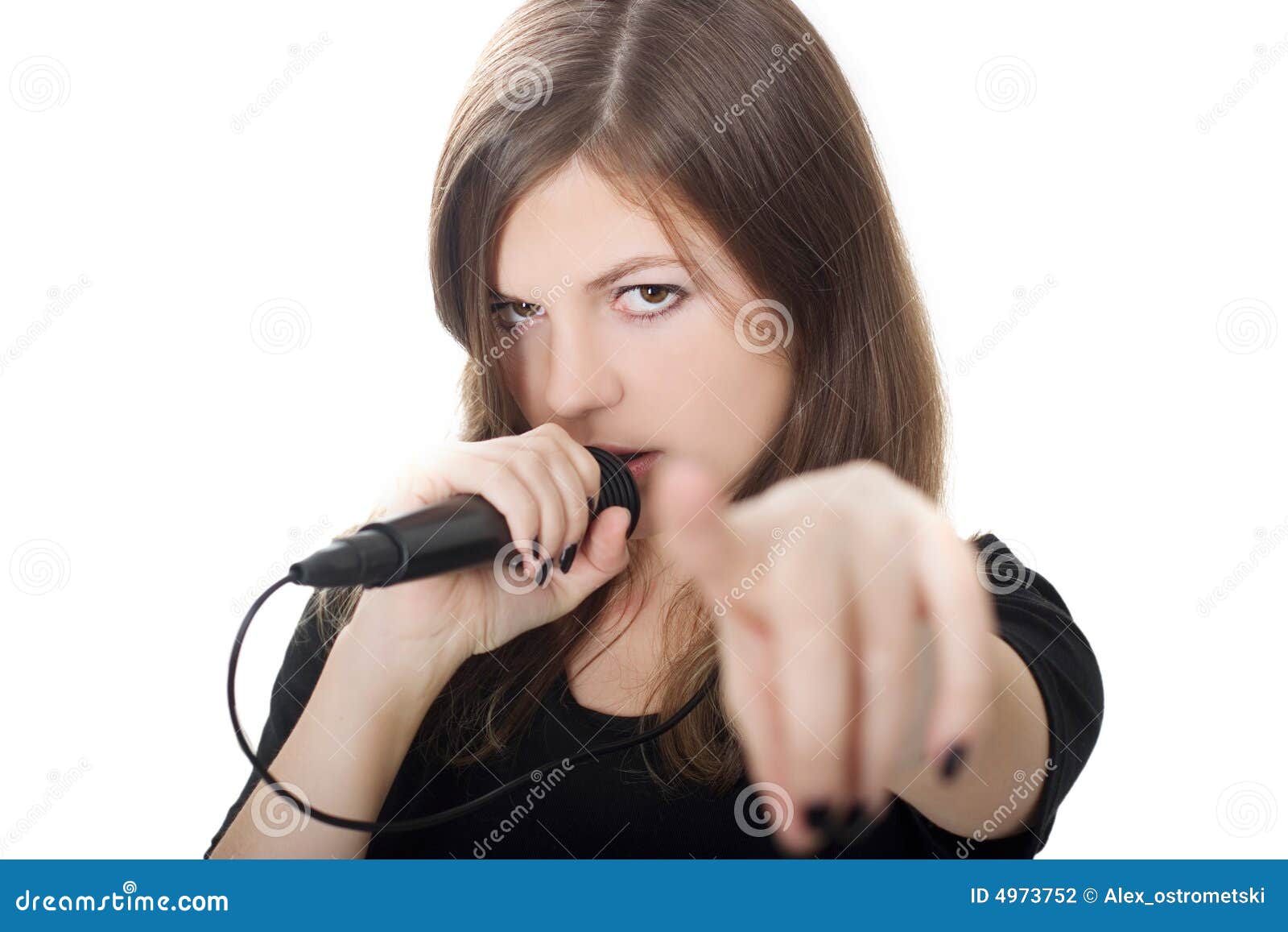 Lady with a microphone stock photo. Image of lady, musician - 4973752