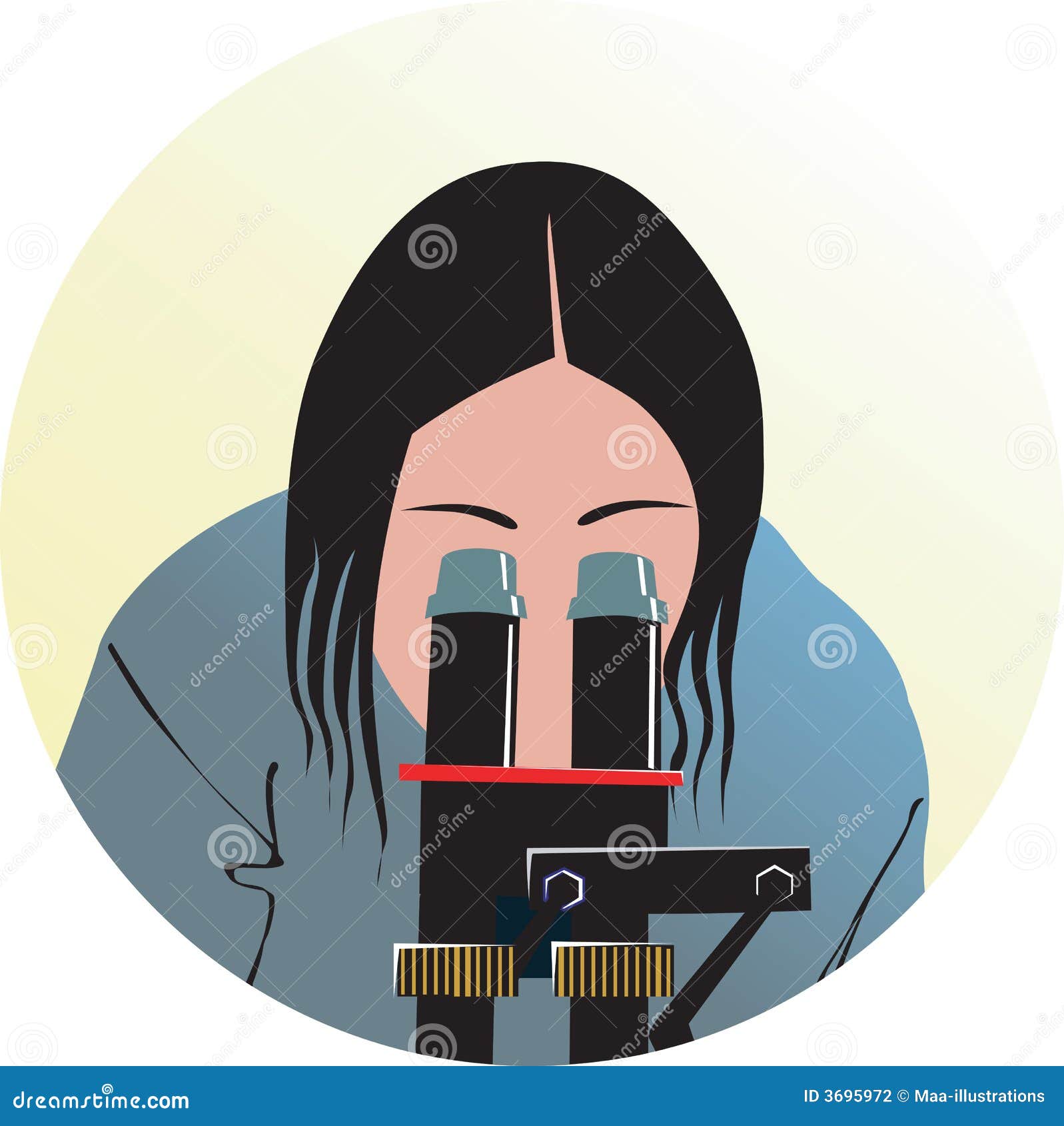 Lady and microscope stock vector. Illustration of bacteria - 3695972