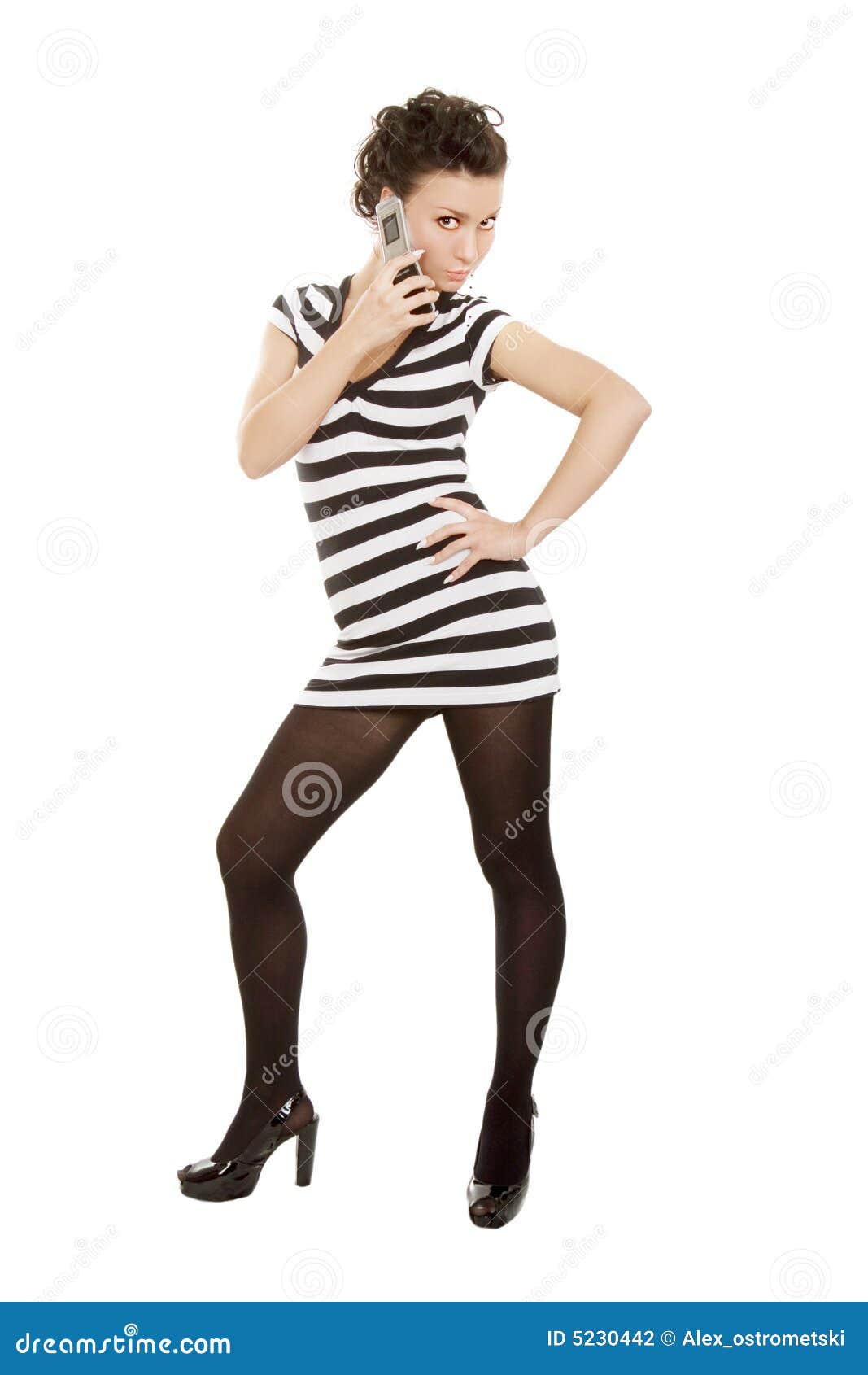 Lady with mobile stock photo. Image of legs, mobile, beautiful - 5230442