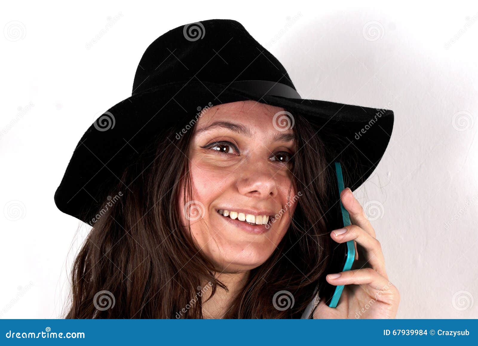 Lady with mobile phone stock photo. Image of smartphone - 67939984