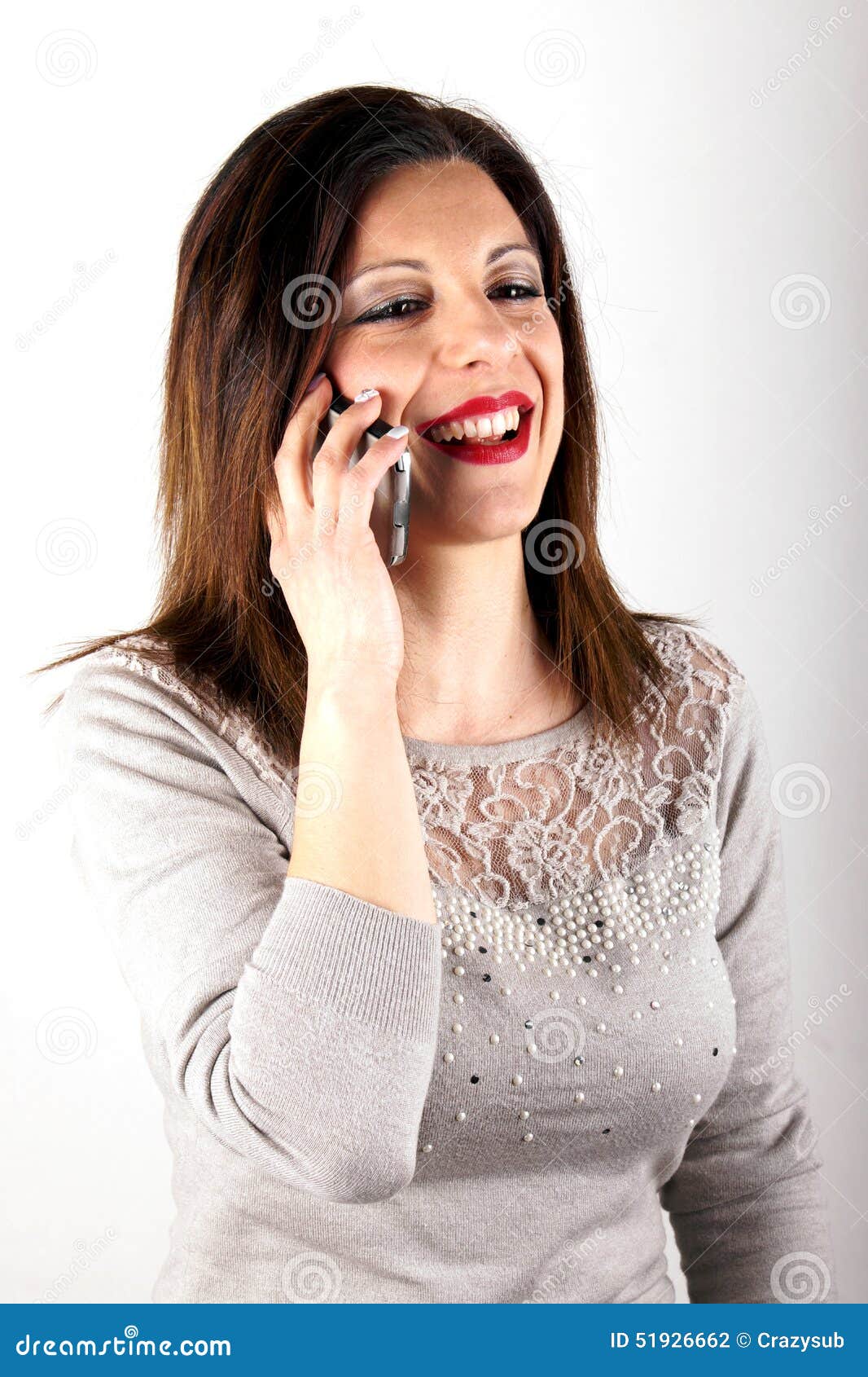 Lady with mobile phone stock photo. Image of lady, cute - 51926662