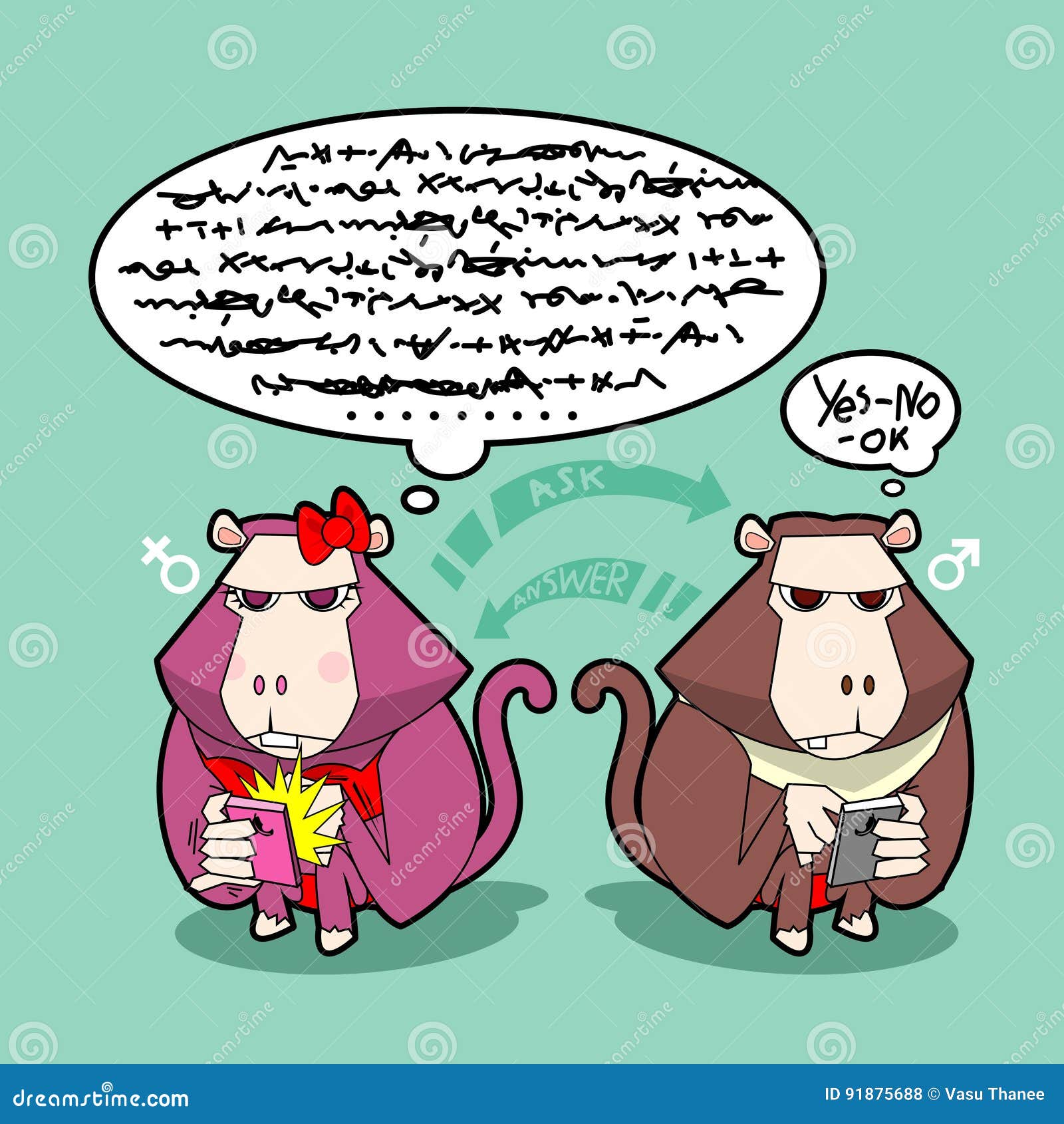 Lady monkey stock illustration. Illustration of mobile - 91875688