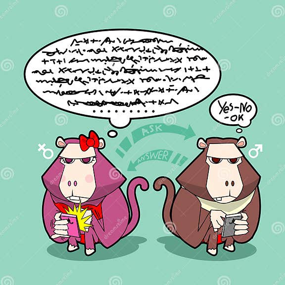 Lady monkey stock illustration. Illustration of mobile - 91875688