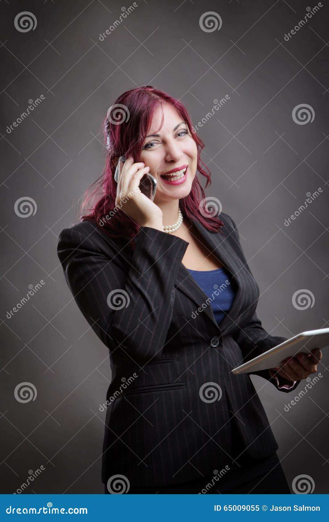 Lady multi tasking stock image. Image of suit, collar - 65009055