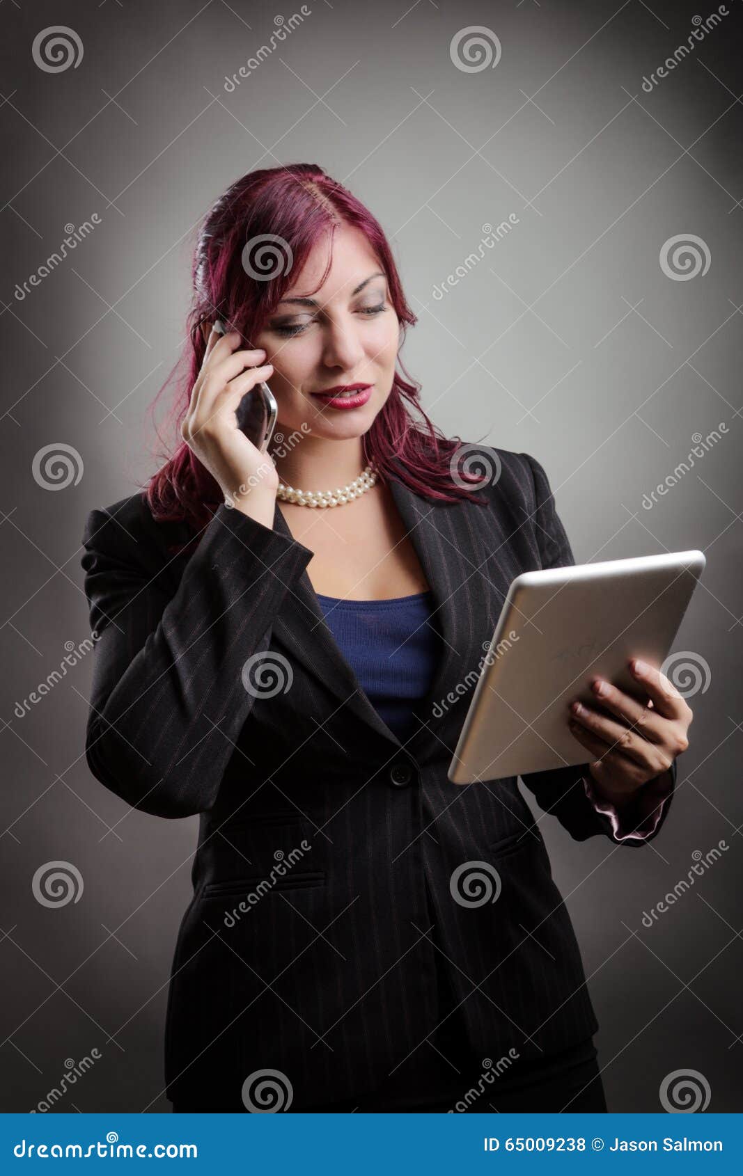 Lady multi tasking stock photo. Image of person, professional - 65009238