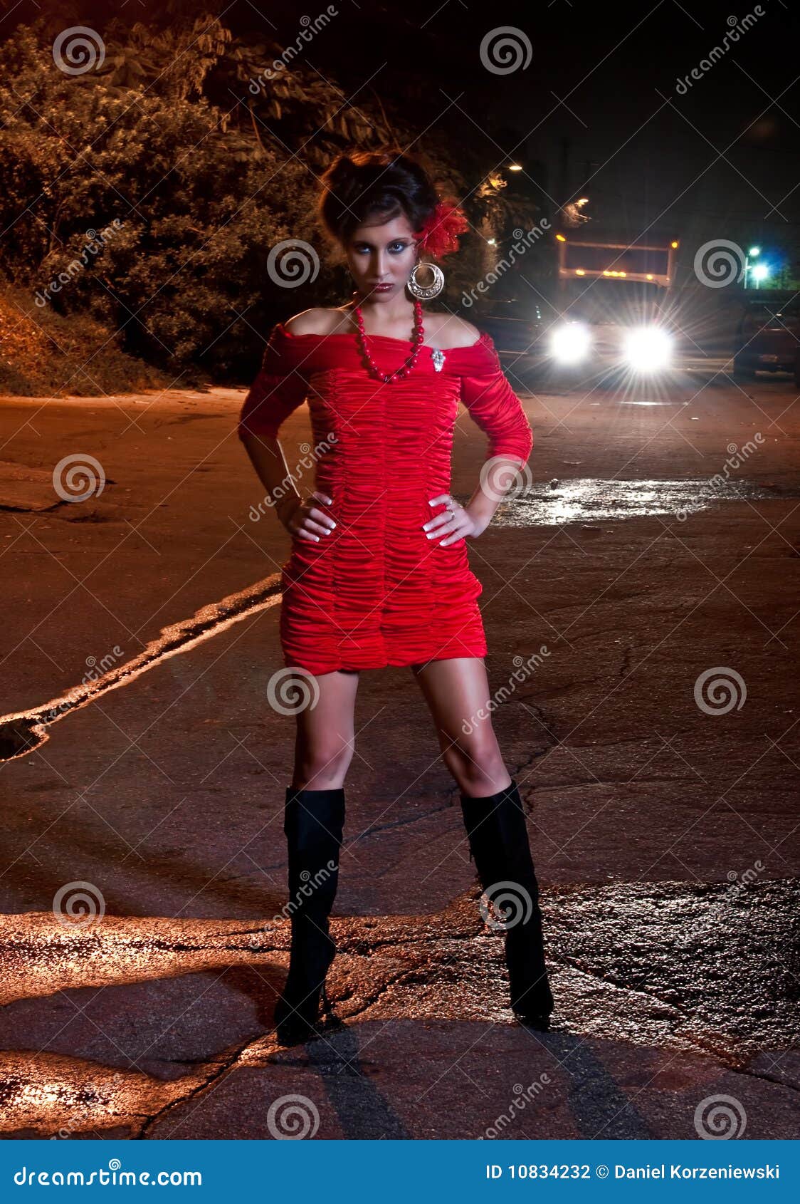 Lady in the night stock photo. Image of urban, standing - 10834232