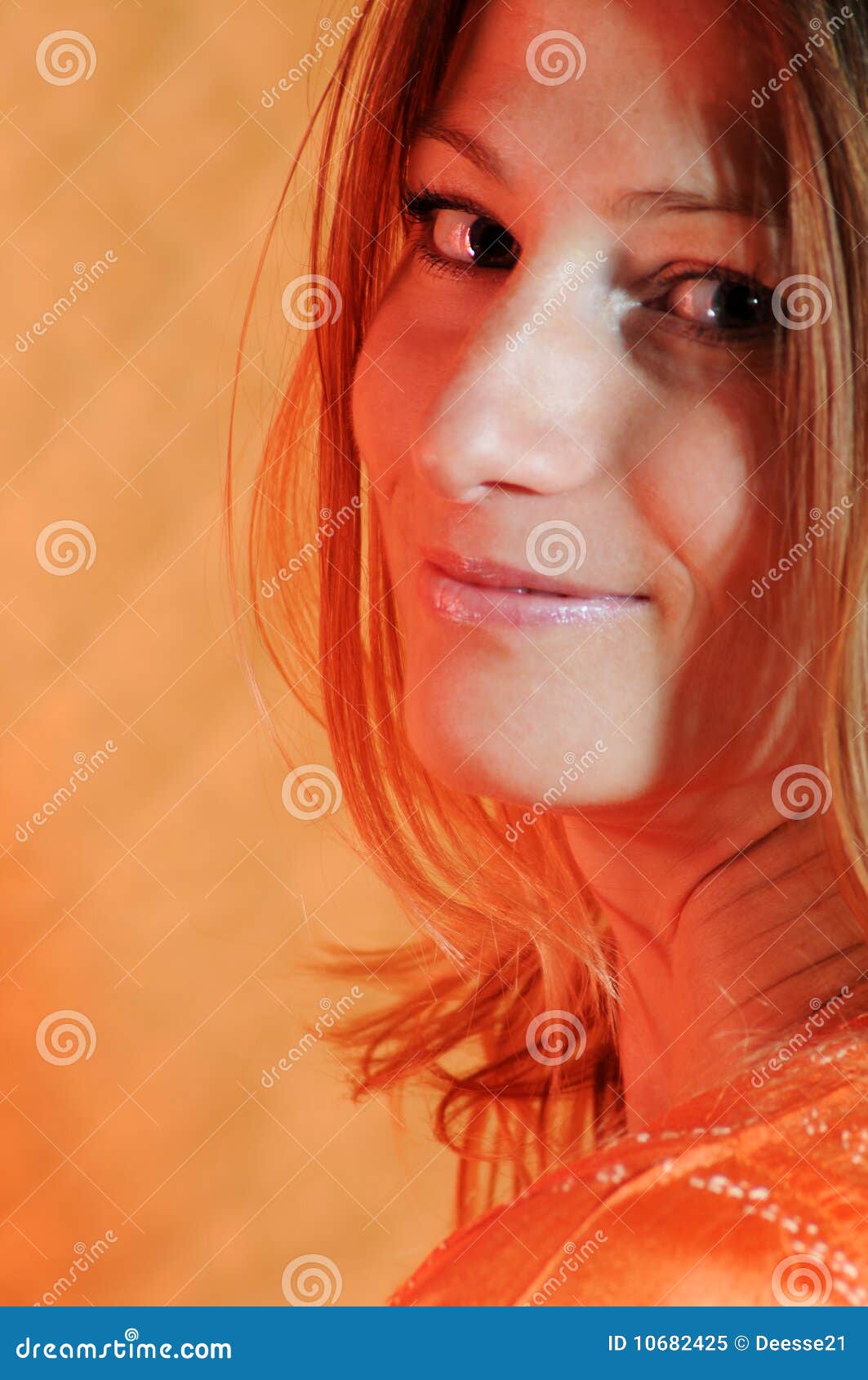 Lady in Orange stock image. Image of orange, background - 10682425